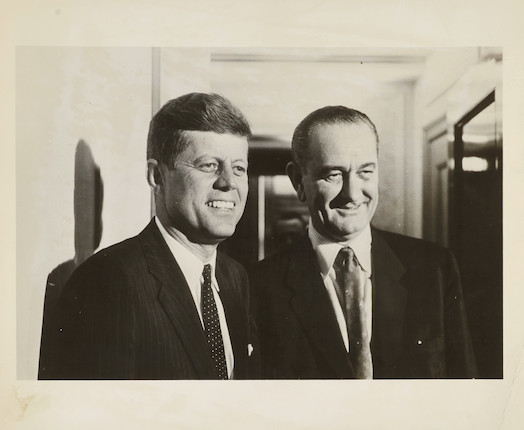 Bonhams : KENNEDY AND JOHNSON AT THE WHITE HOUSE. A group of photos of ...