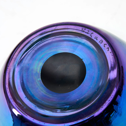 Bonhams Skinner : Steuben Blue Aurene Glass Vase, early 20th century ...