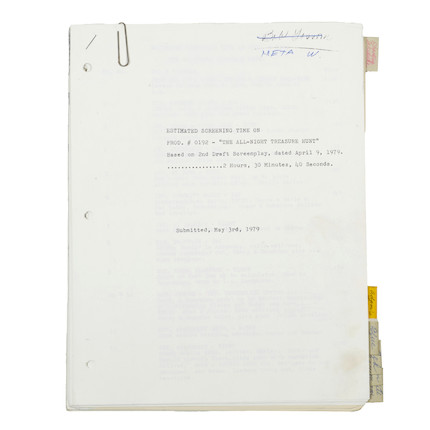 Bonhams : A META CARPENTER WILDE SET OF WORKING SCRIPTS FOR MIDNIGHT ...