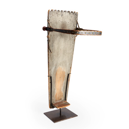Bonhams Skinner : A Kahnawake (Mohawk) carved and painted wood cradle ...