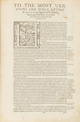Bonhams : BIBLE IN ENGLISH, 1597 GENEVA VERSION. The Bible. That is the ...
