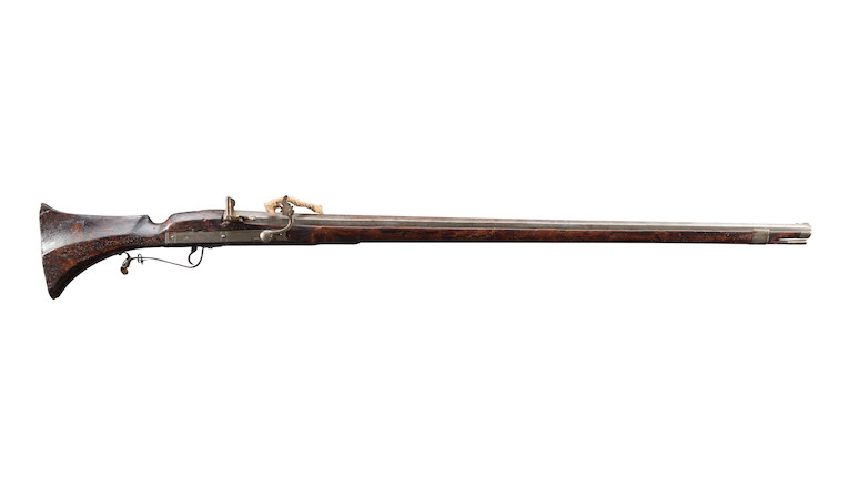 Bonhams Skinner : German Fishtail Matchlock Musket,