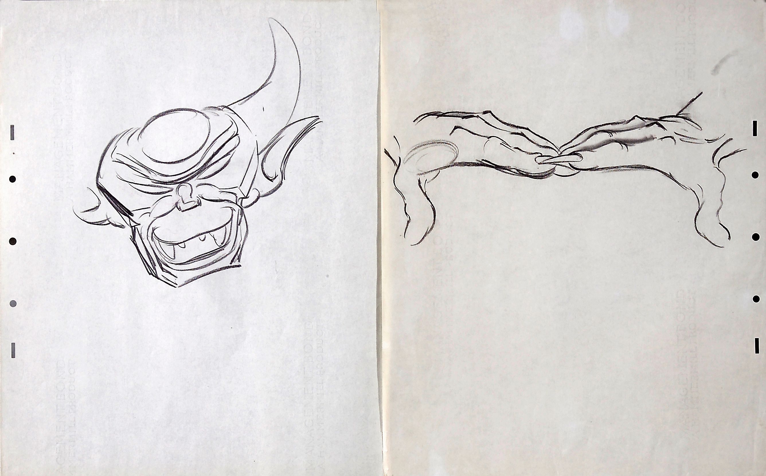 Chernabog Drawing Fantasia Chernabog Production Drawing Animation Art