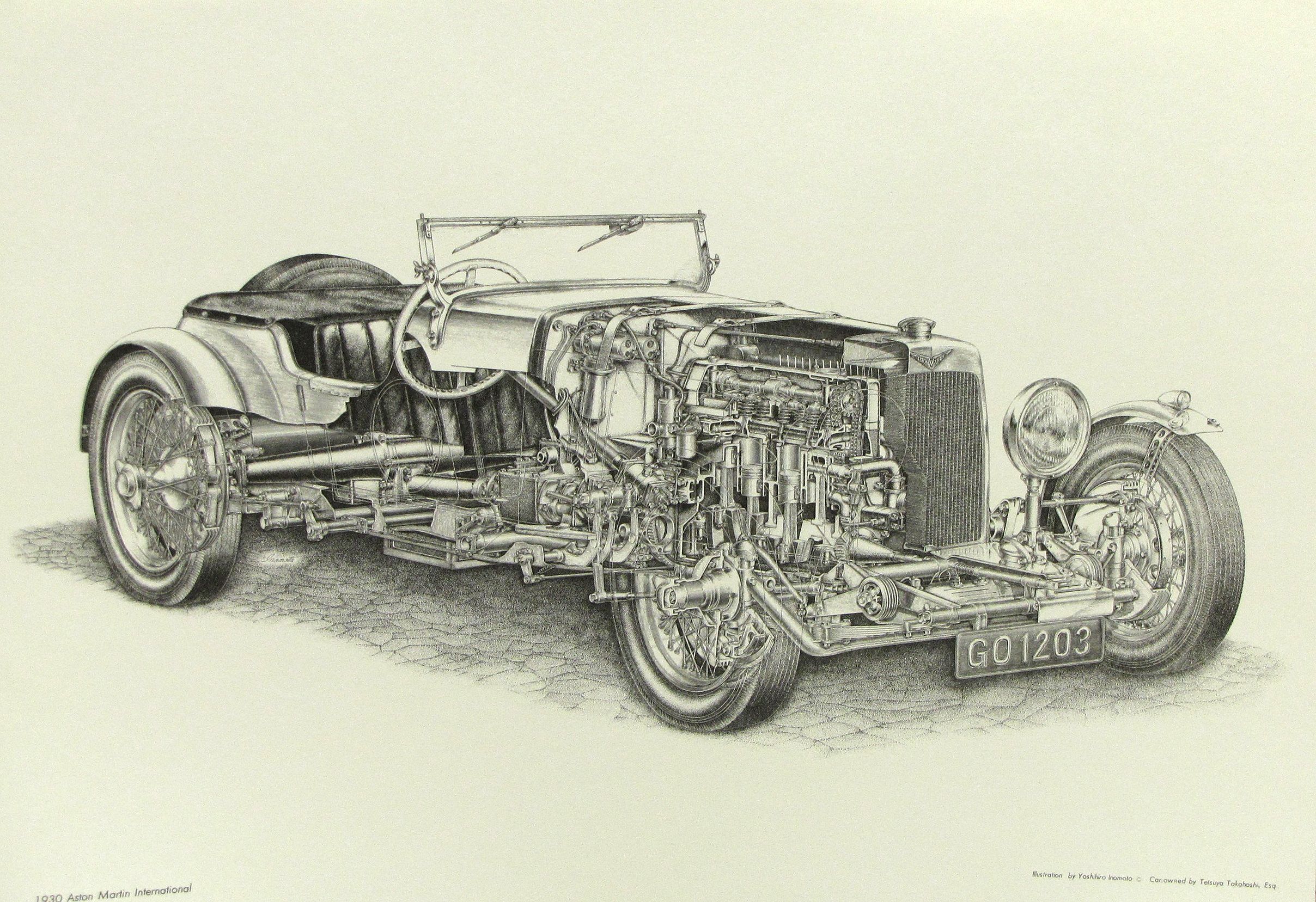 Bonhams Cars : Twelve 'Automobile Technical Illustrations' by Yoshihiro ...
