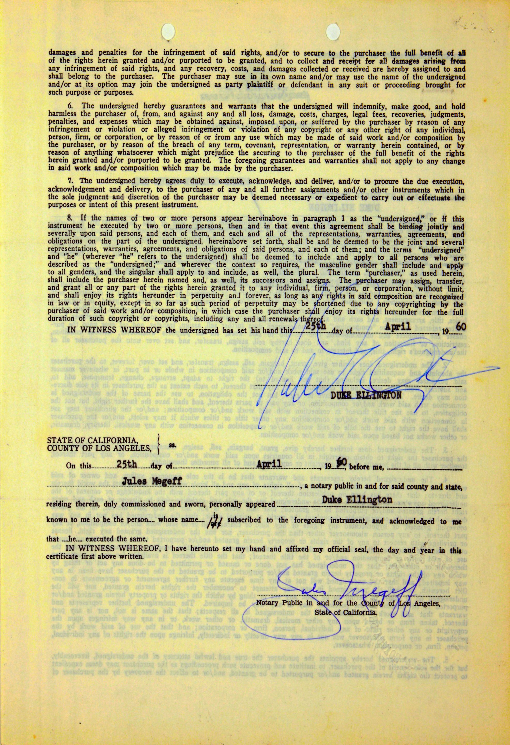 Bonhams : ELLINGTON, EDWARD KENNEDY DUKE. 1899-1974.