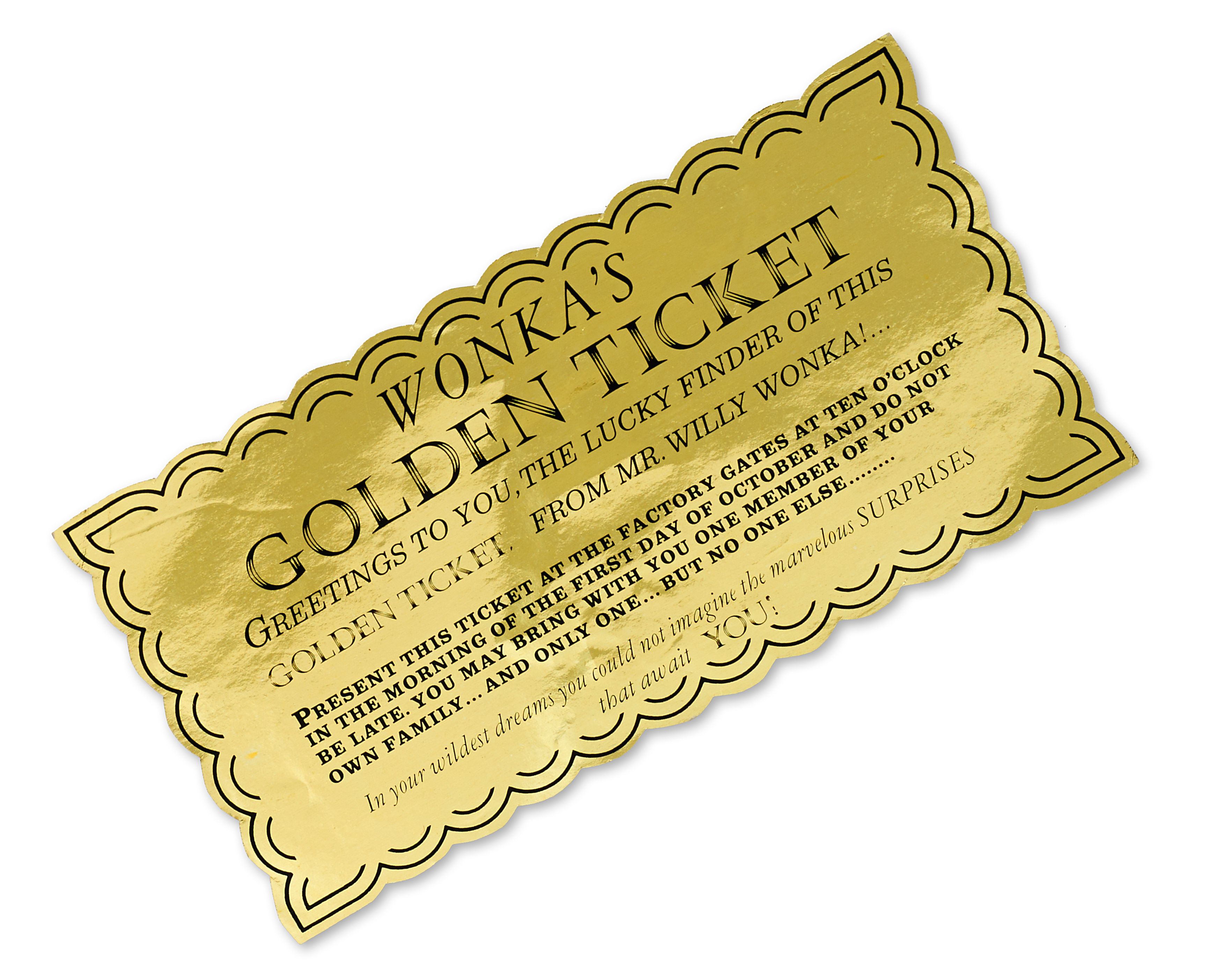 Willy Ticket Wonka Golden Willy Wonka Golden Ticket Tin Sign