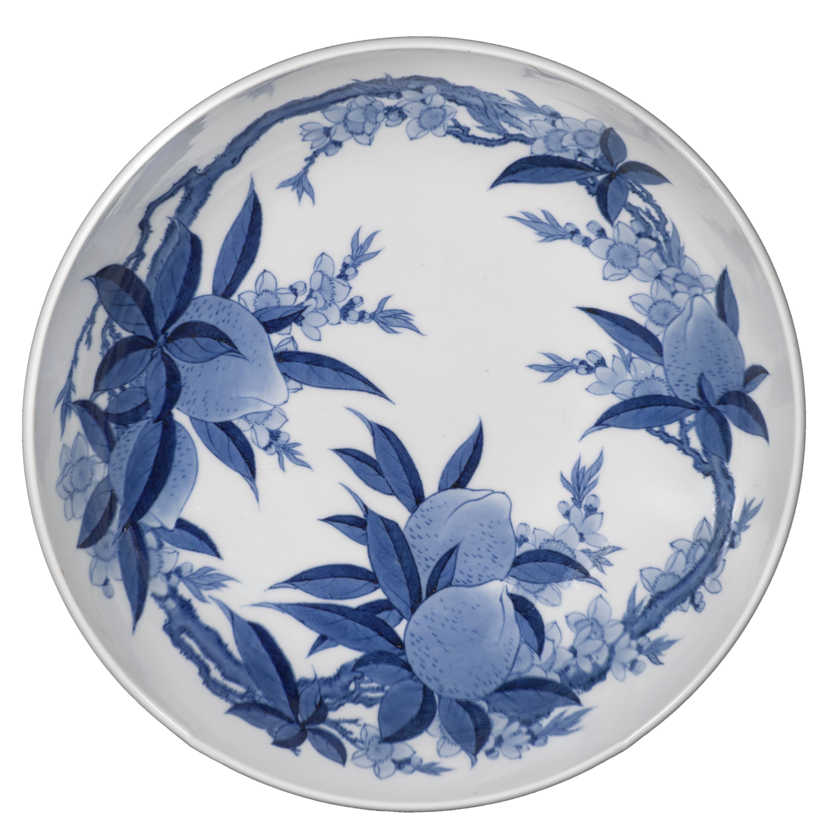 Bonhams : A large Nabeshima blue and white dish Edo period (late 18th ...