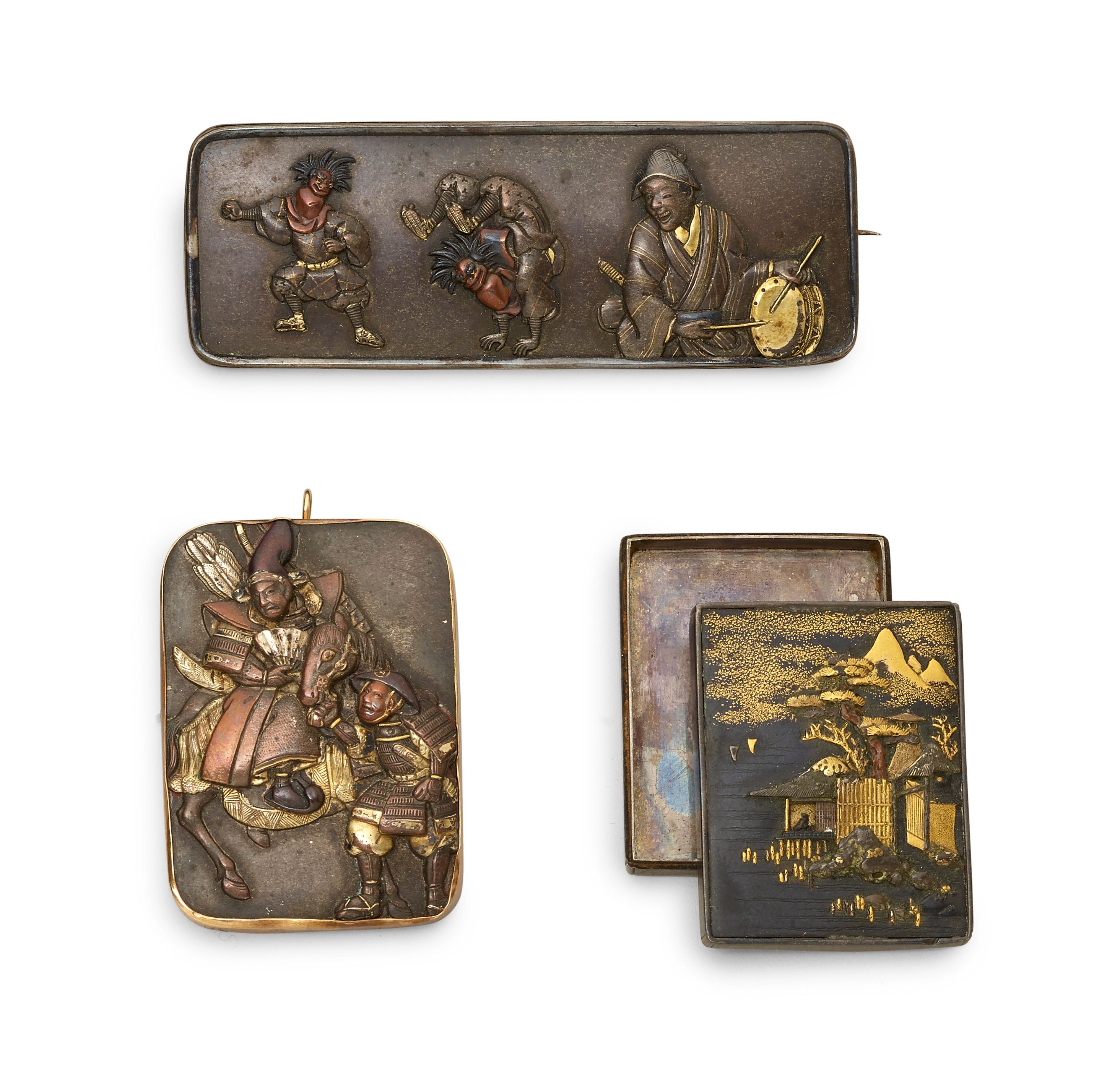 Bonhams : A group of mixed-metal objects Meiji era (1868-1912), late ...