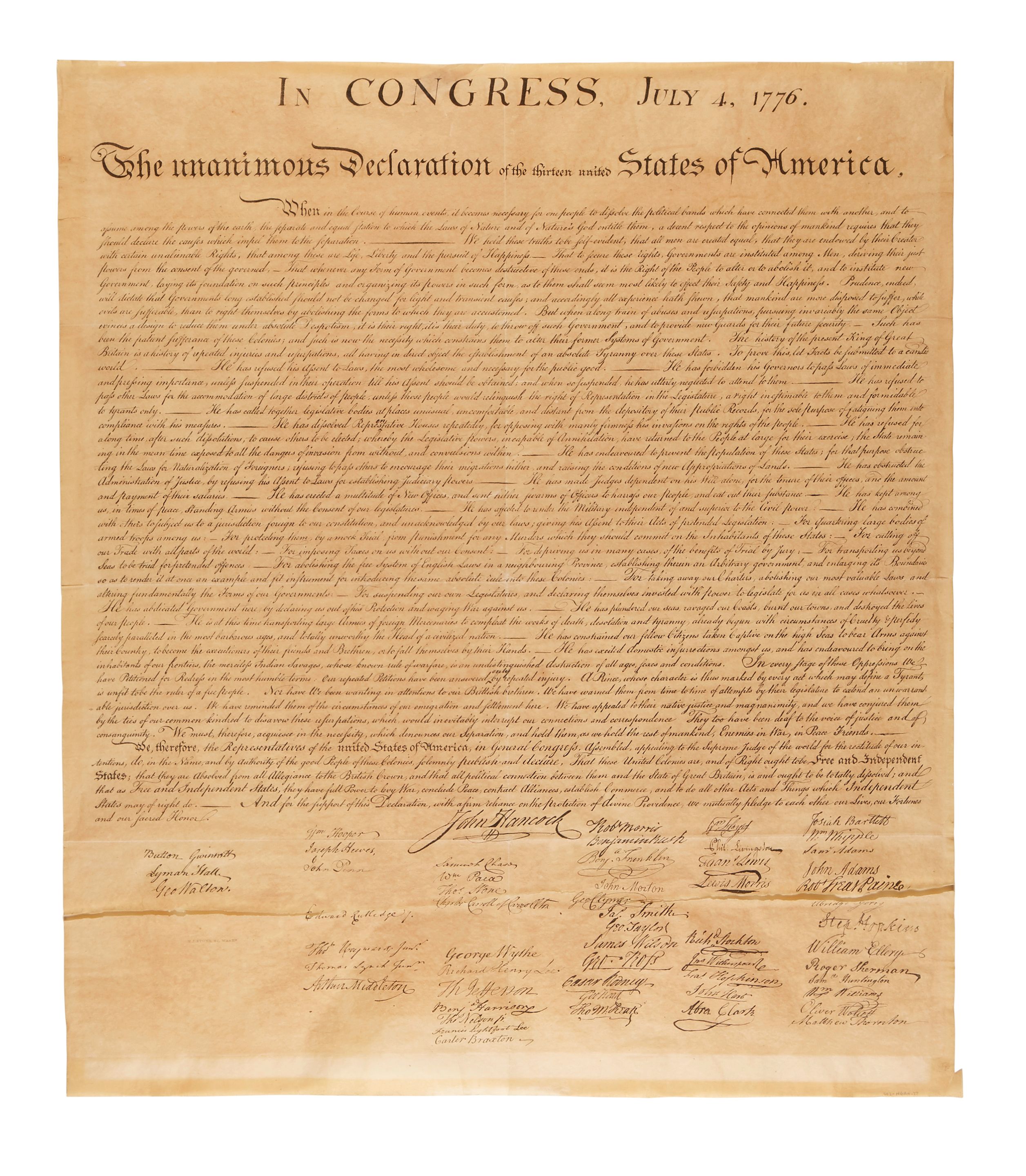 Declaration Of Independence Document