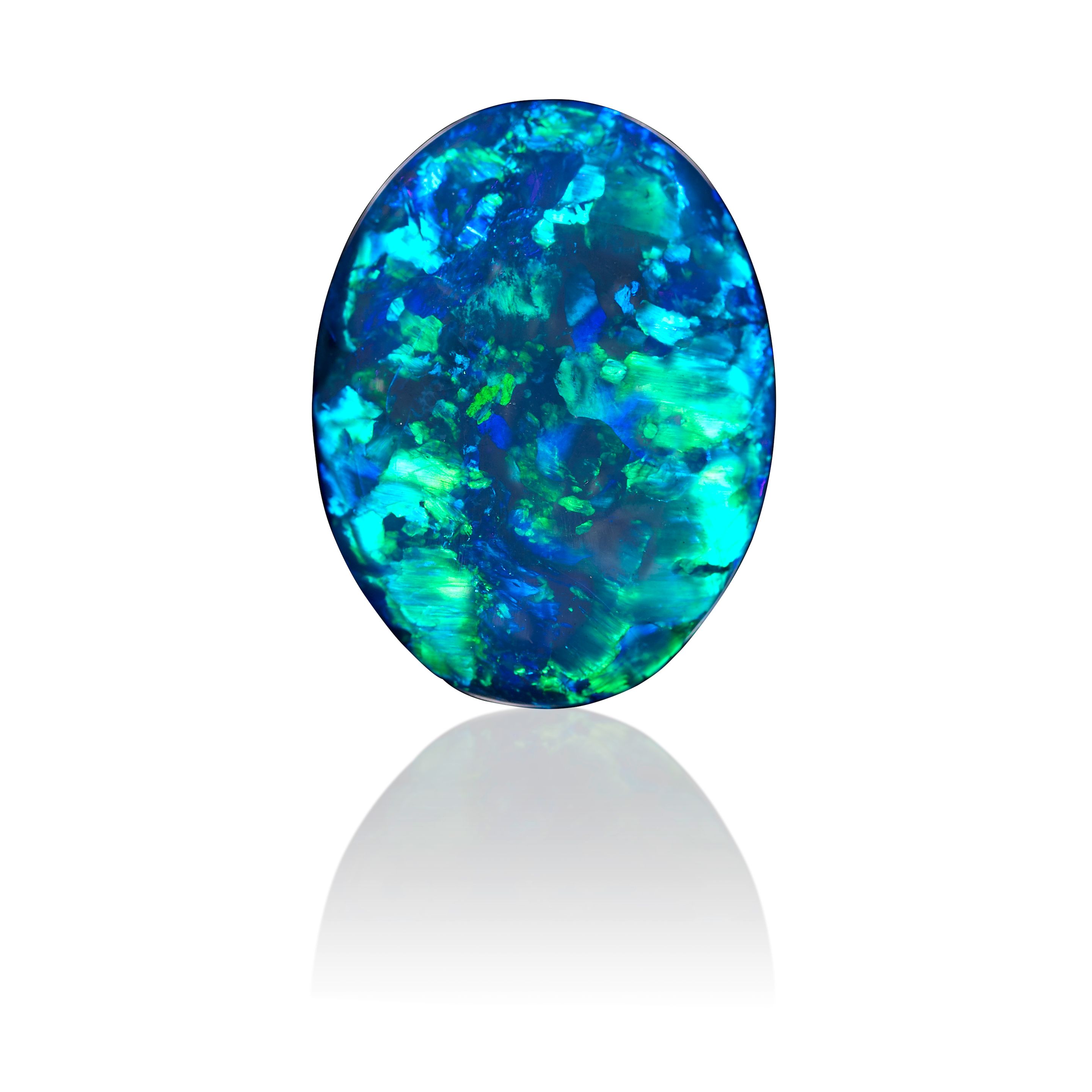 Bonhams : Classic Black Opal with Blue-Green Fire