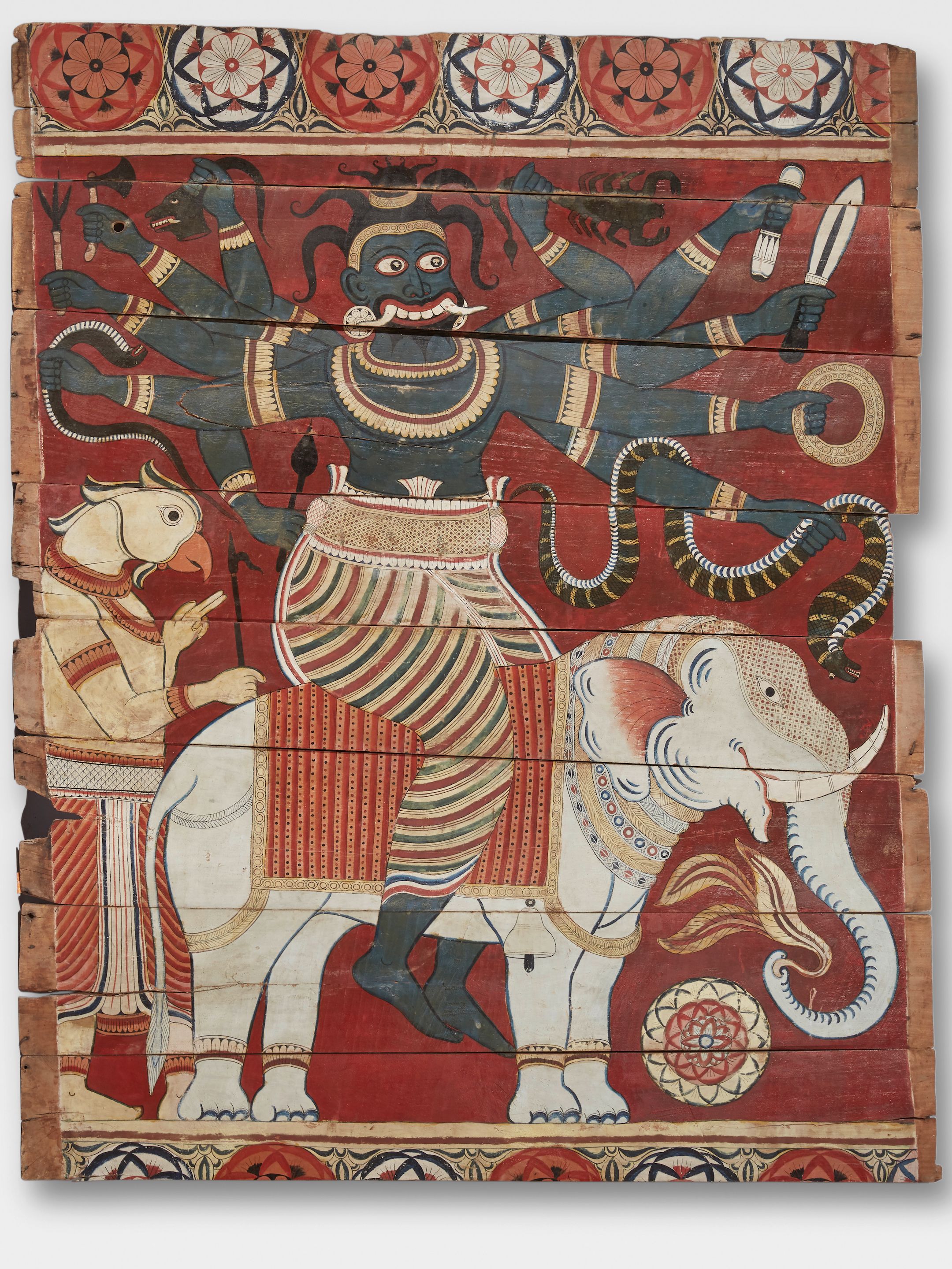 Bonhams : A PANELLED WOOD PAINTING OF BHAIRAVA SRI LANKA, KANDYAN ...