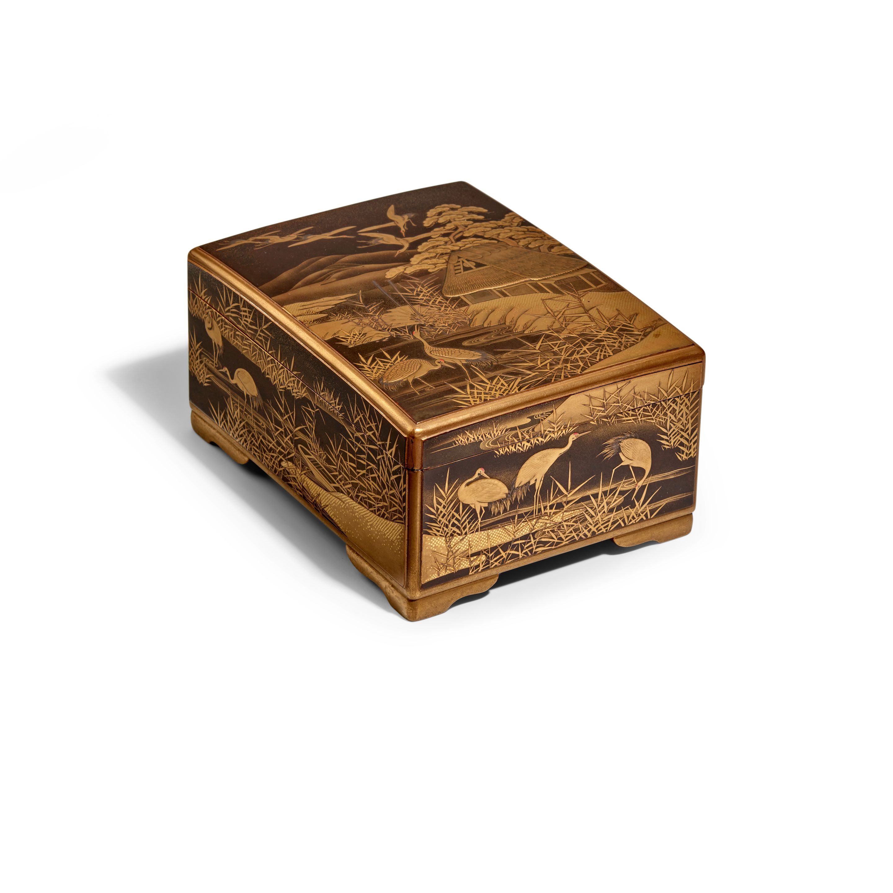 Bonhams : A BLACK AND GOLD LACQUER BOX AND COVER Meiji era (1868-1912)