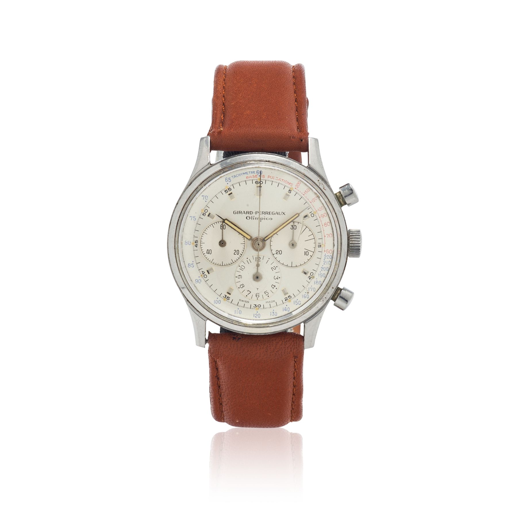 Bonhams : GIRARD PERREGAUX. A STAINLESS STEEL MANUAL WIND CHRONOGRAPH ...