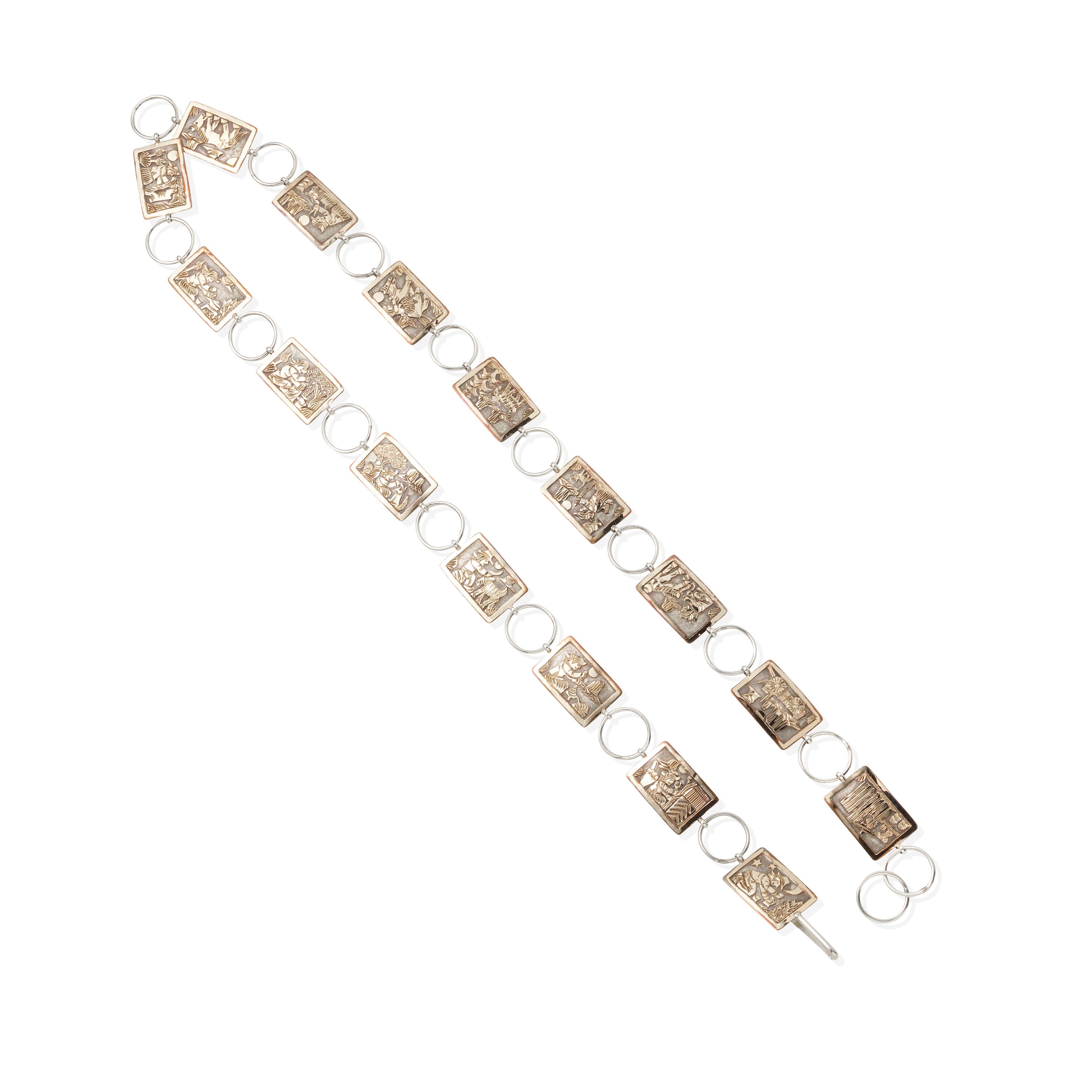 Bonhams : A Floyd Becenti & Lloyd Becenti storyteller link belt