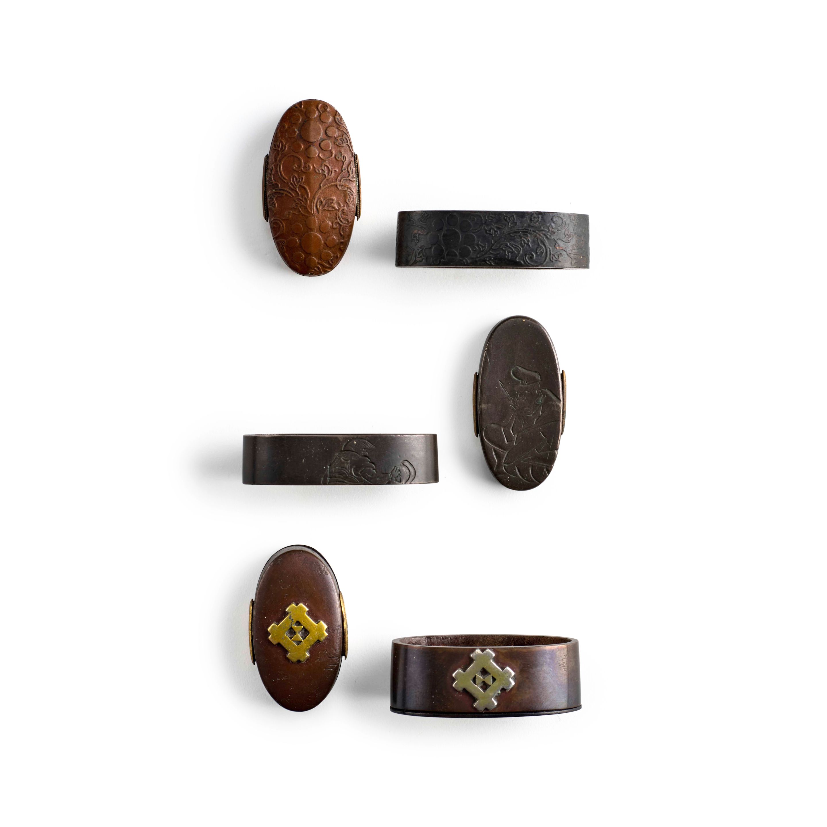 Bonhams : THREE FUCHI-GASHIRA Edo period (1615-1868), 18th/19th century