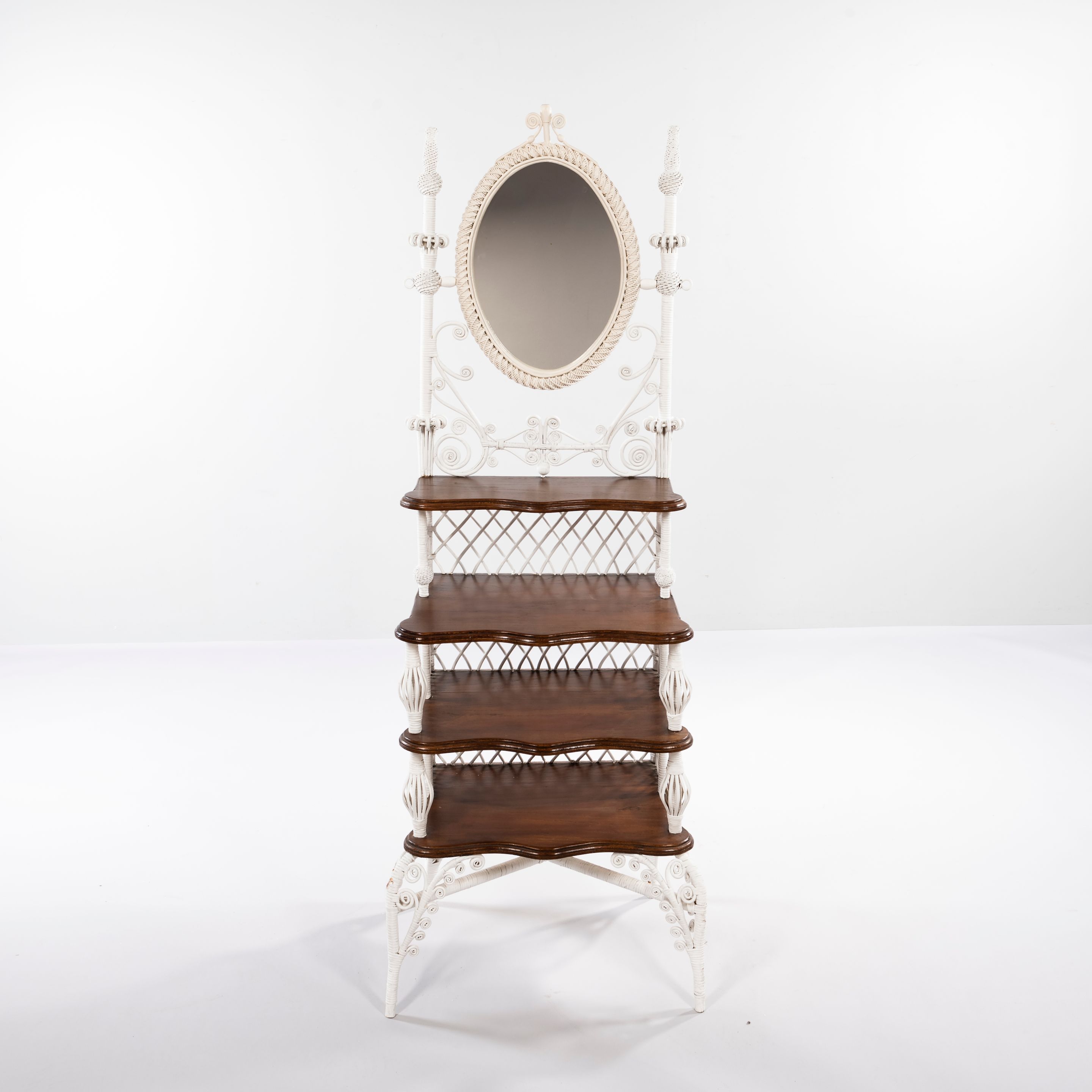 Bonhams Skinner : White Wicker Dressing Stand