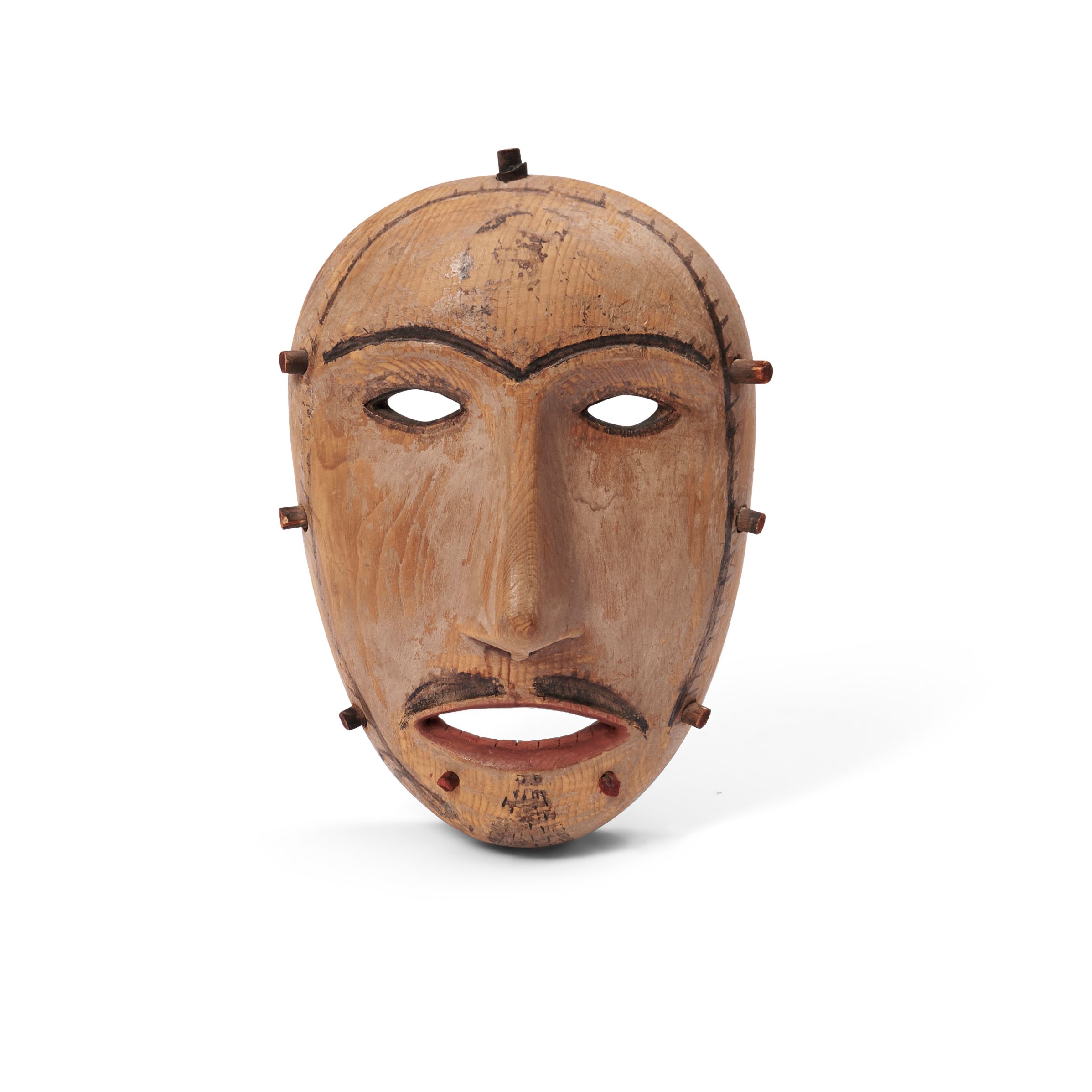 Nunivak Eskimo Mask Michael Scott Alaska Brown Gray Soapstone Carved