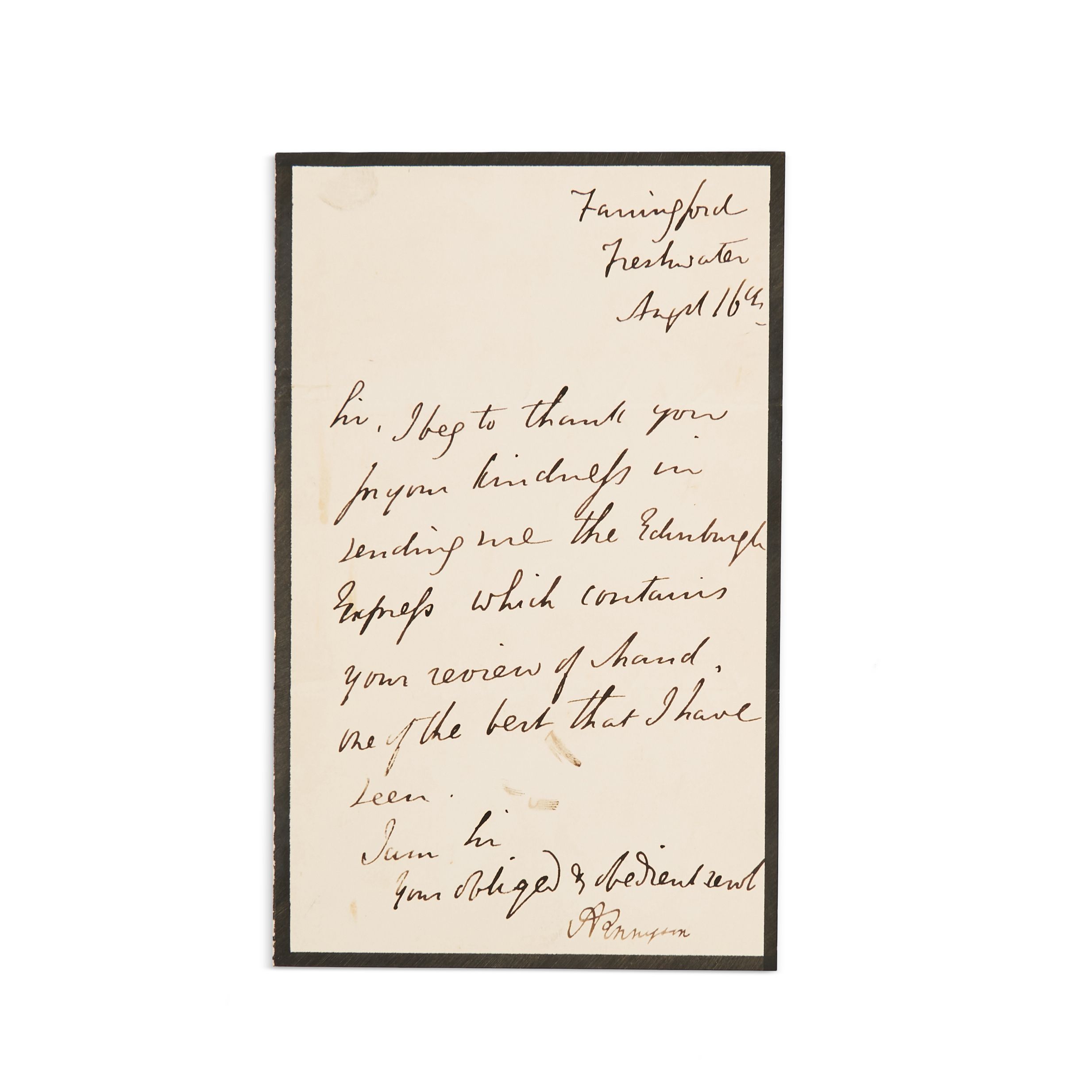 Bonhams Skinner : Tennyson, Alfred Lord (1809-1892), Autograph Letter ...