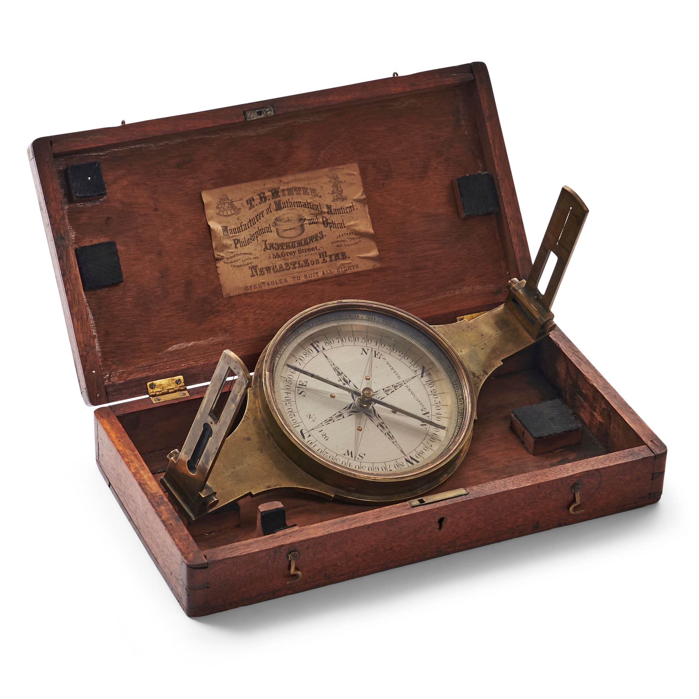 Bonhams Skinner : T.B. Winter Surveyor's Compass, Newcastle, England ...