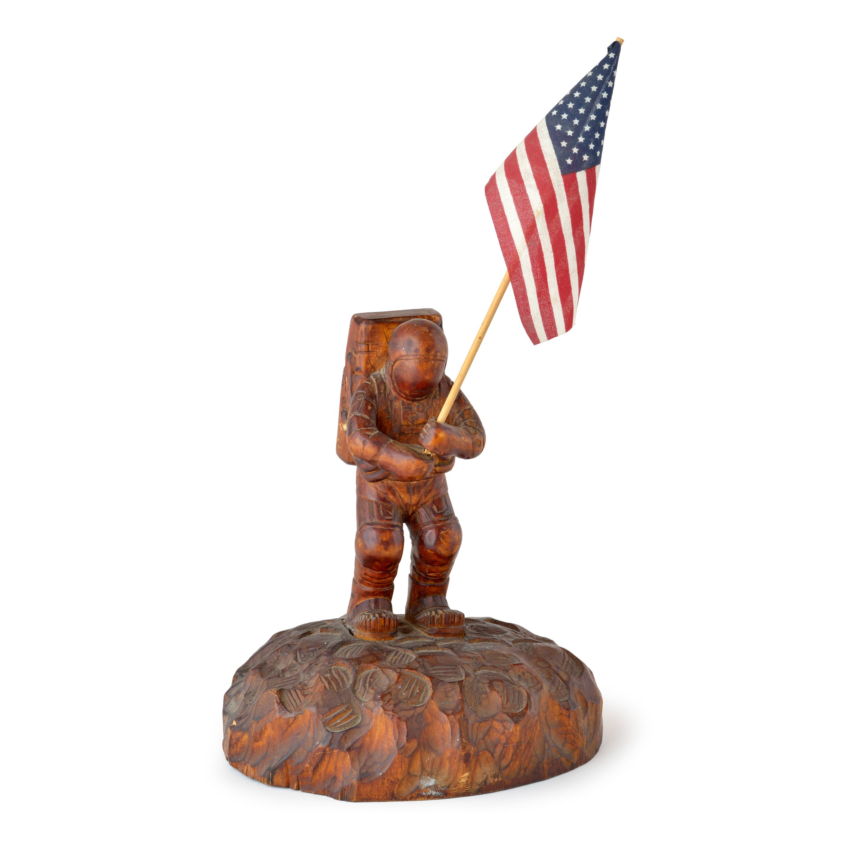 Bonhams Skinner : Carved Figure of Neil Armstrong on the Moon, United ...