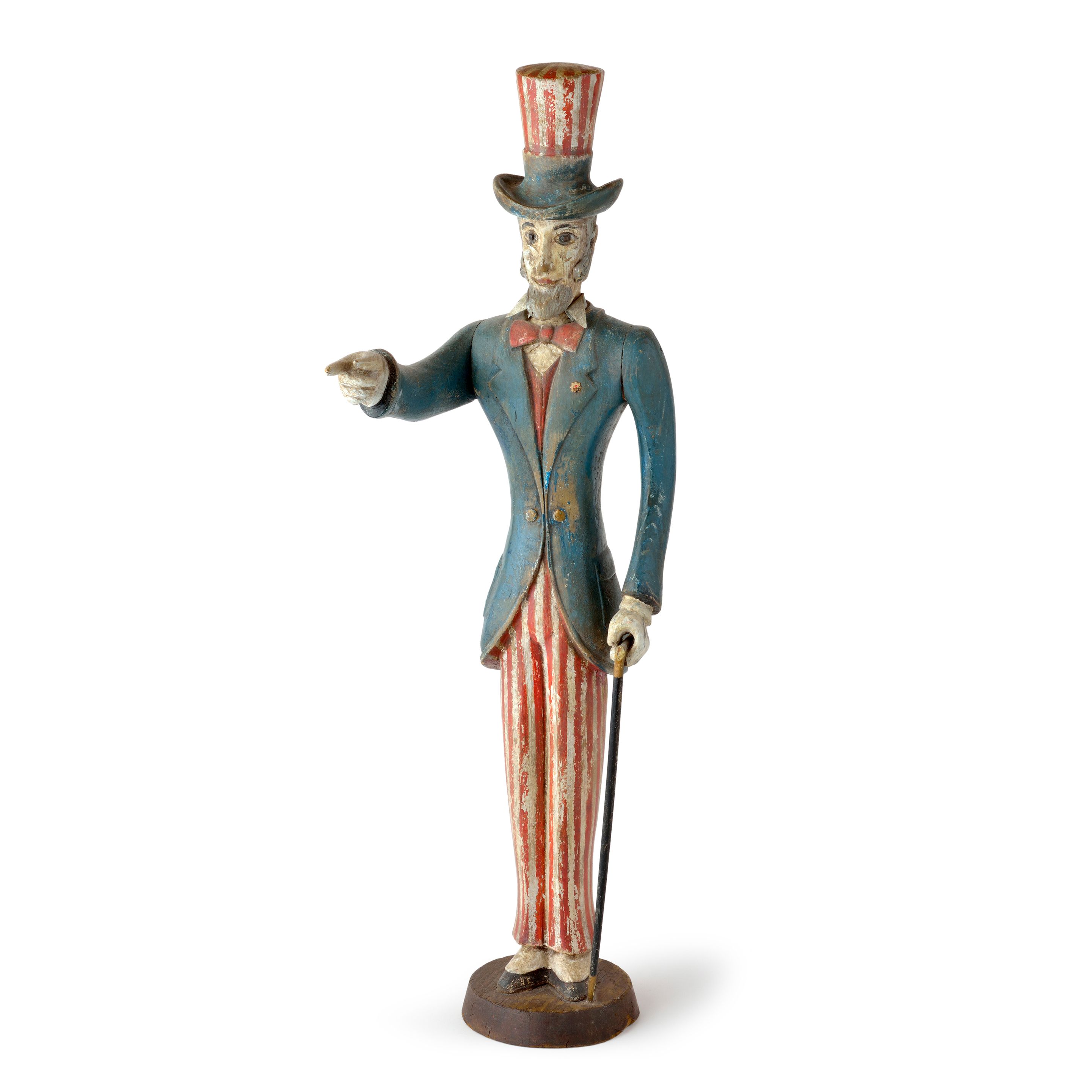 Bonhams Skinner : Carved Polychrome Figure of Uncle Sam, United States ...
