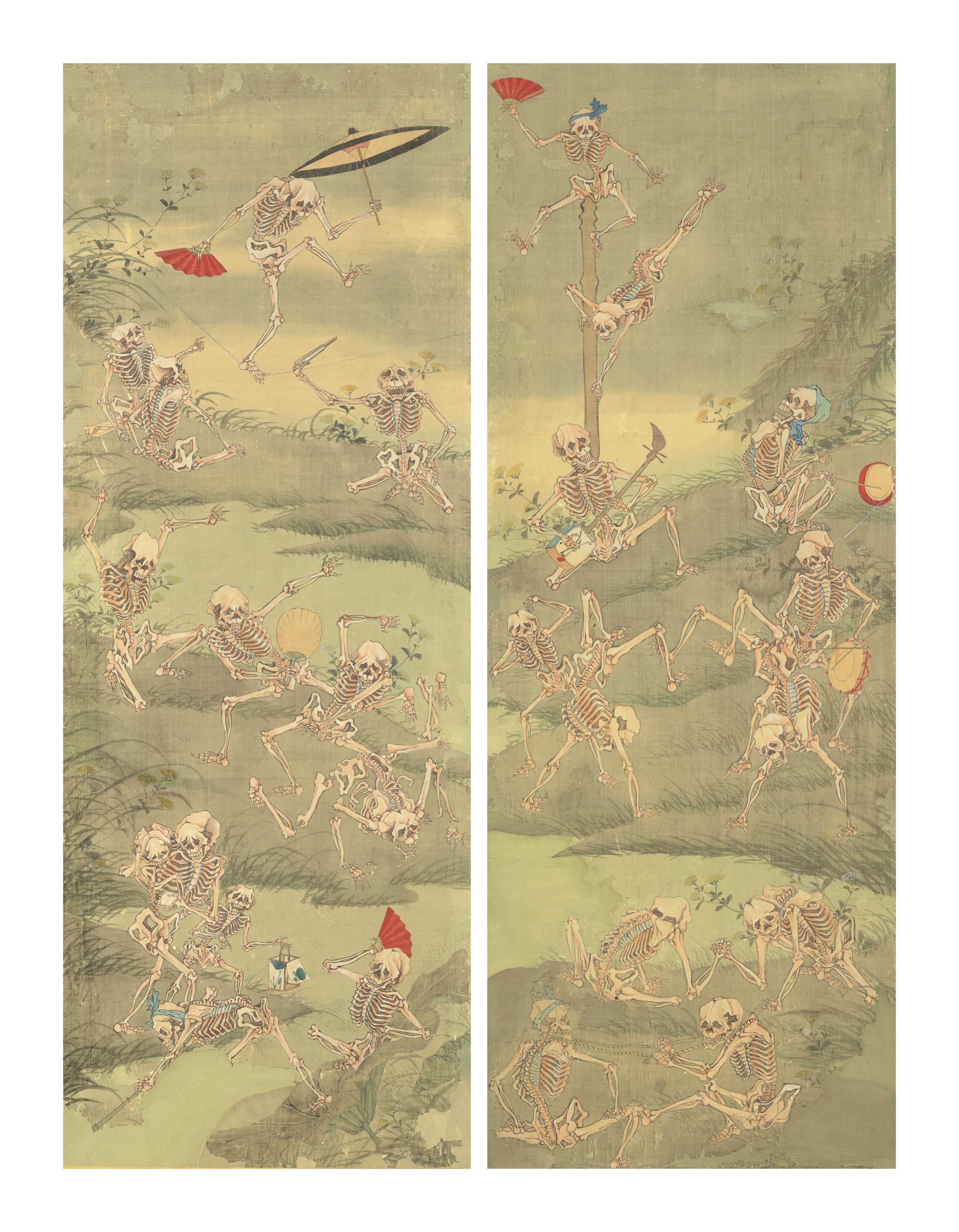 Bonhams : AFTER KAWANABE KYŌSAI (1831-1889) Skeletons at Play Edo ...