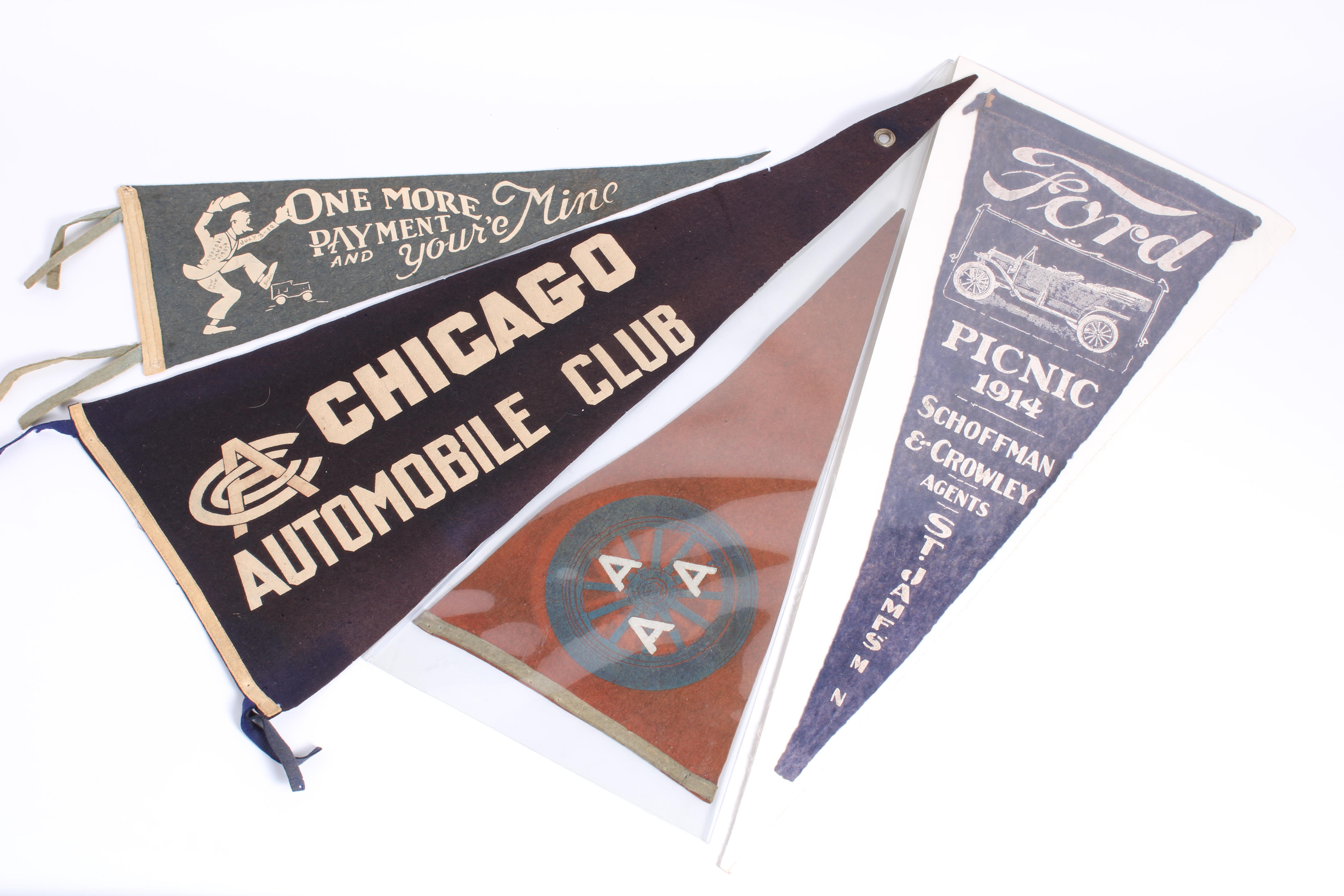 Bonhams Cars Four Assorted Felt Pennants 4