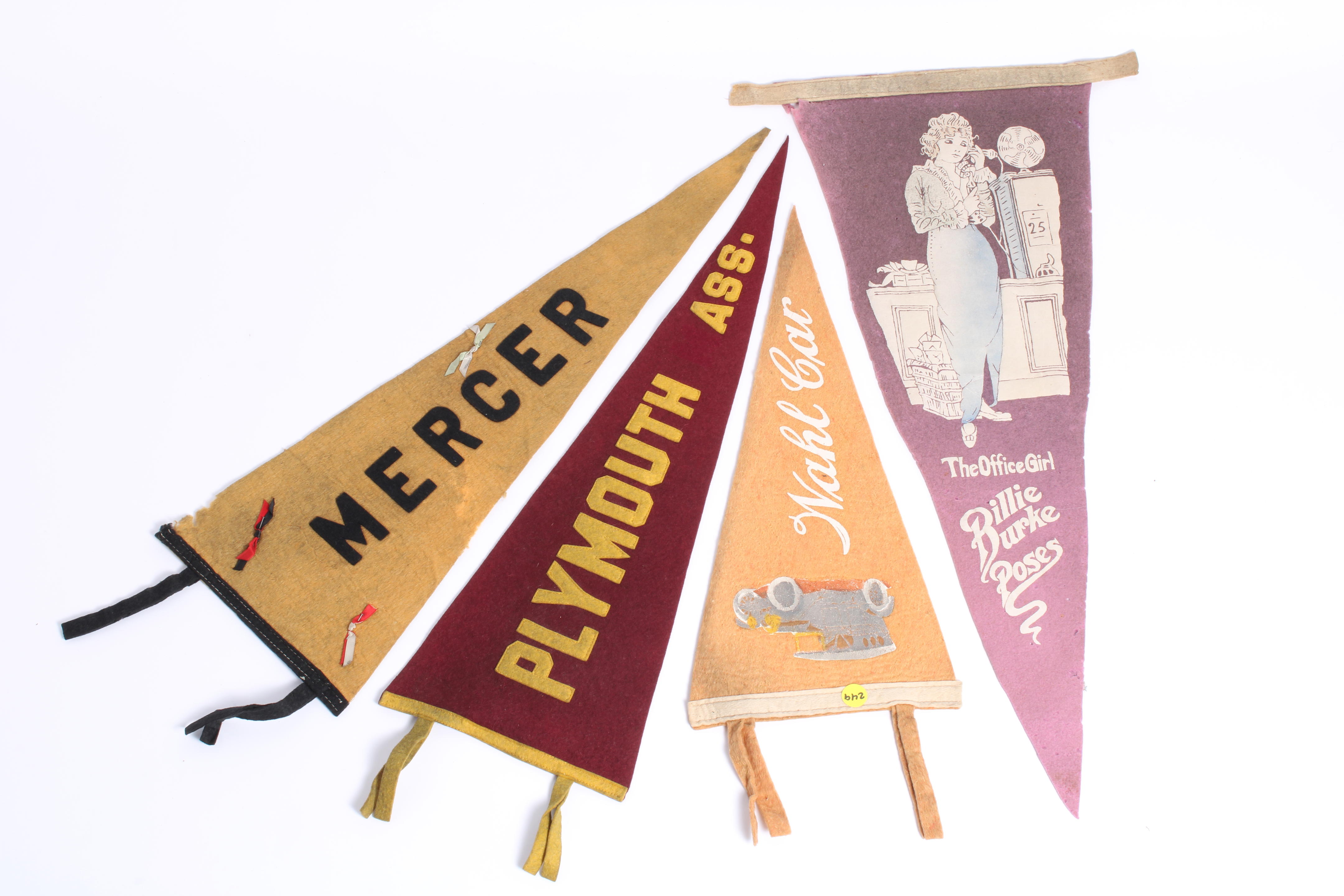 Bonhams Cars Four Assorted Felt Pennants 4