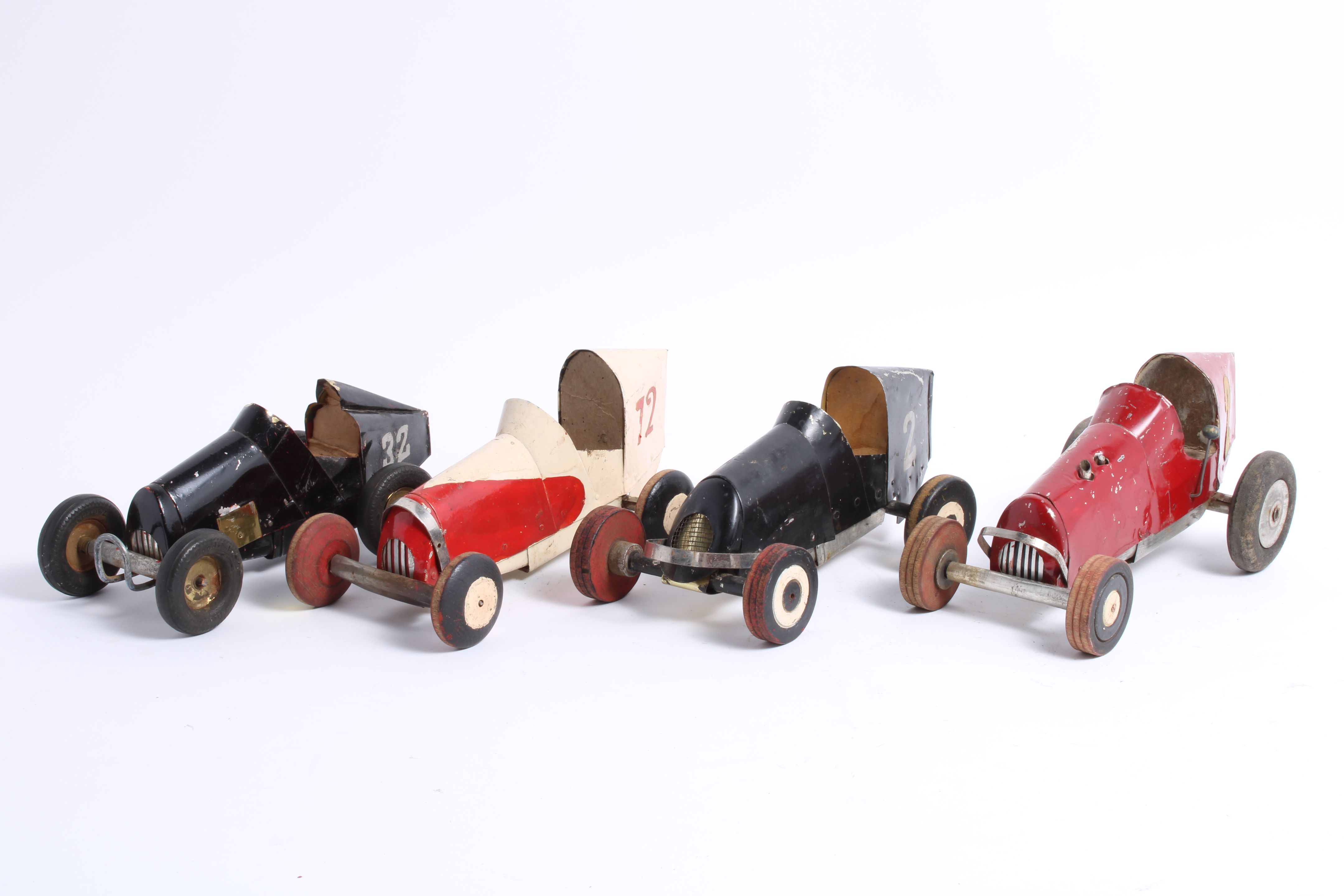 Bonhams Cars : Four hand-made midget racing toys, (4)