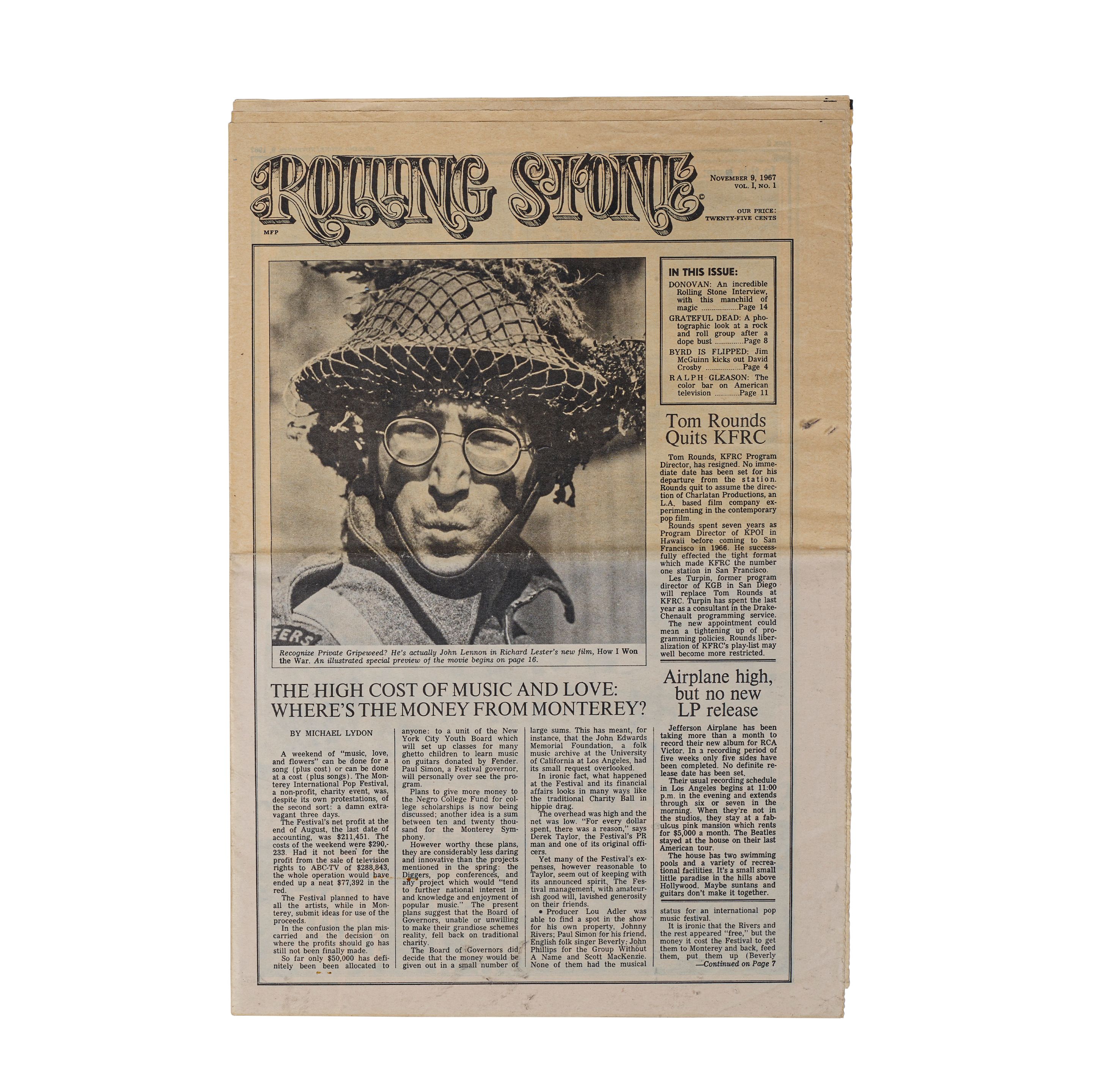 Bonhams : ROLLING STONE MAGAZINE ISSUE NUMBER ONE REPRINT