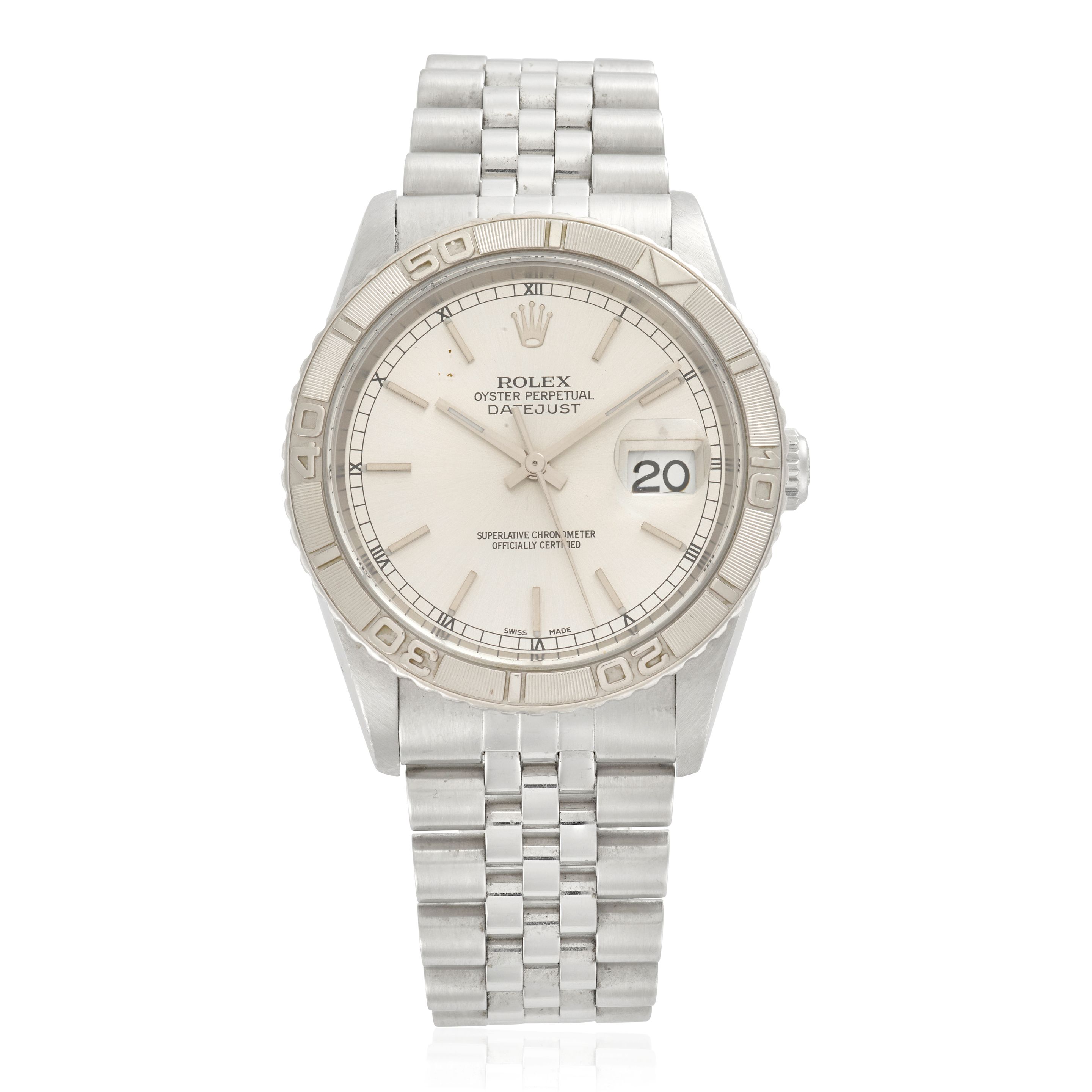 Bonhams : ROLEX. A STAINLESS STEEL AUTOMATIC CALENDAR BRACELET WATCH ...