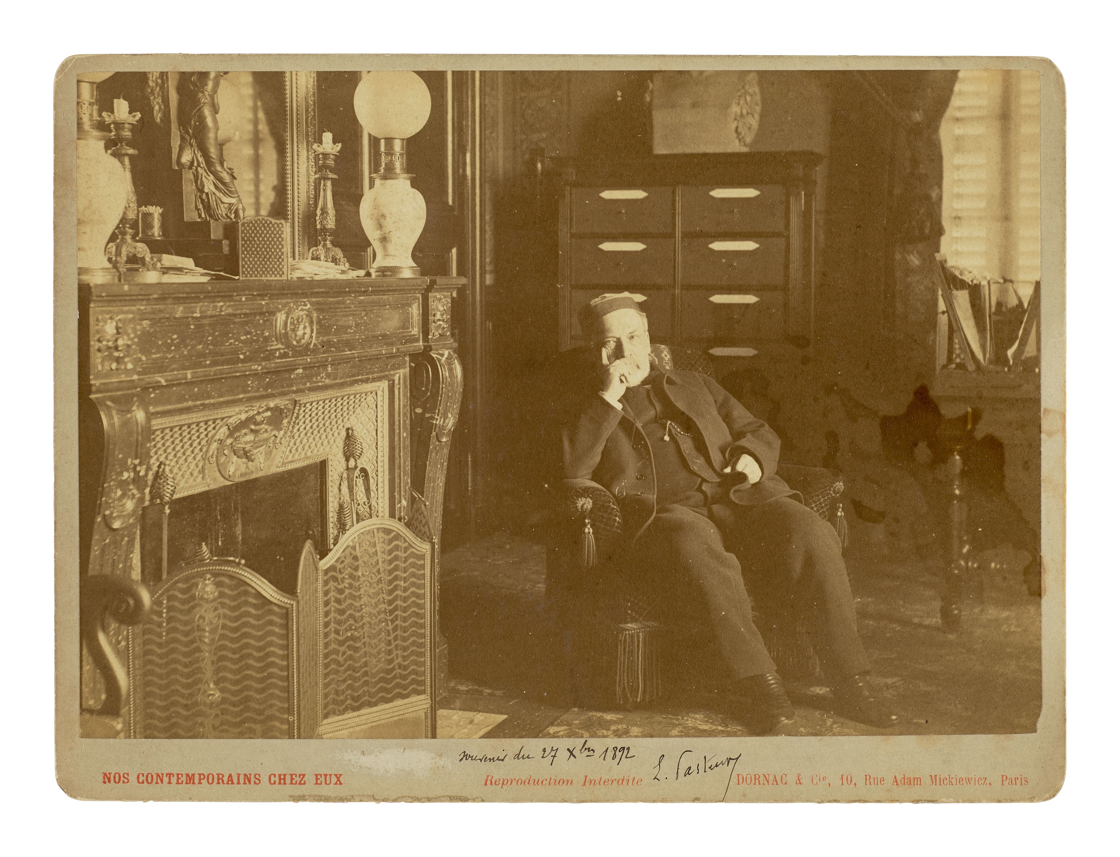 Bonhams : SIGNED AT HOME PHOTOGRAPH OF LOUIS PASTEUR. PASTEUR, LOUIS ...