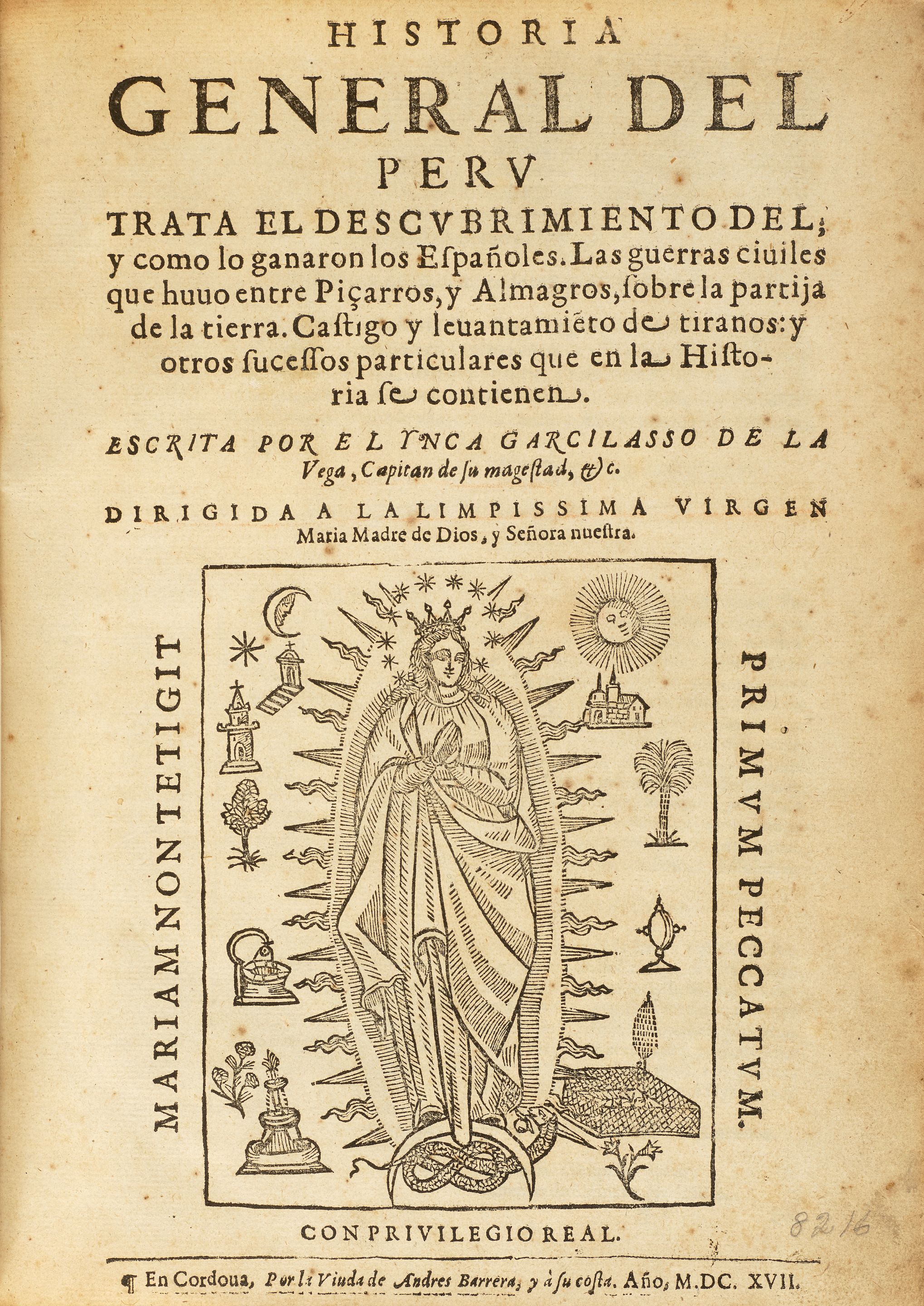 Bonhams : GARCILASO DE LA VEGA, INCA. 1539-1616. Historia general de Peru. Cordoba Widow of ...