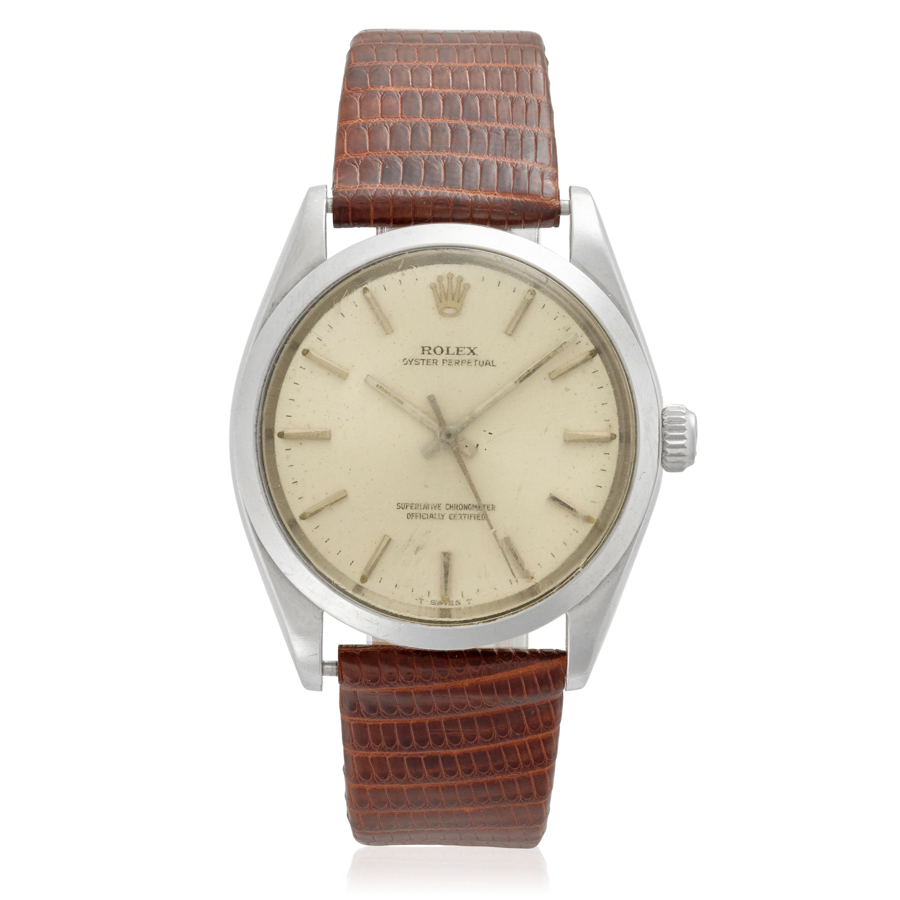 Bonhams : ROLEX. A STAINLESS-STEEL AUTOMATIC BRACELET WATCH Oyster Perpetual, Ref 1002, c.1965