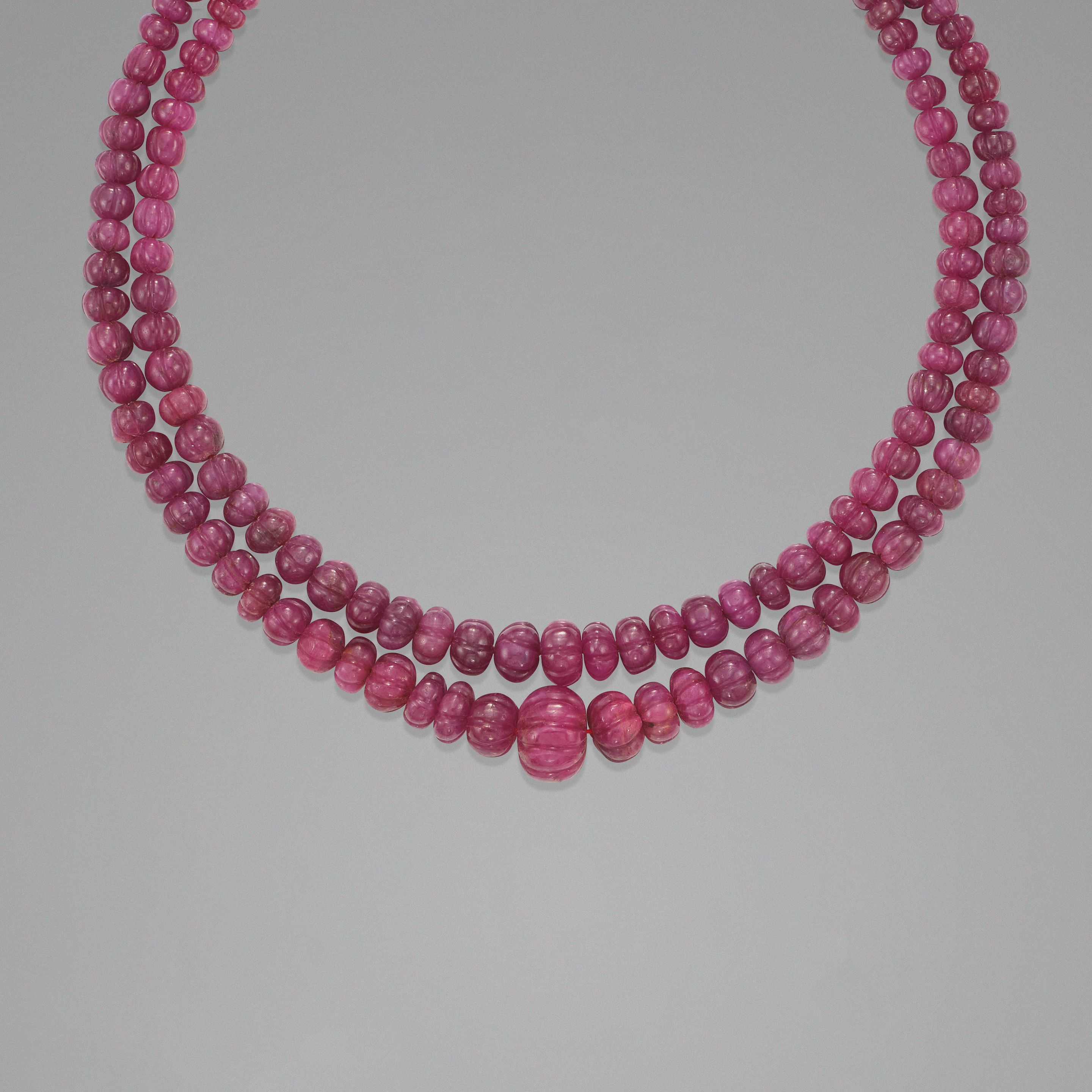 Bonhams : Ruby Bead Necklace