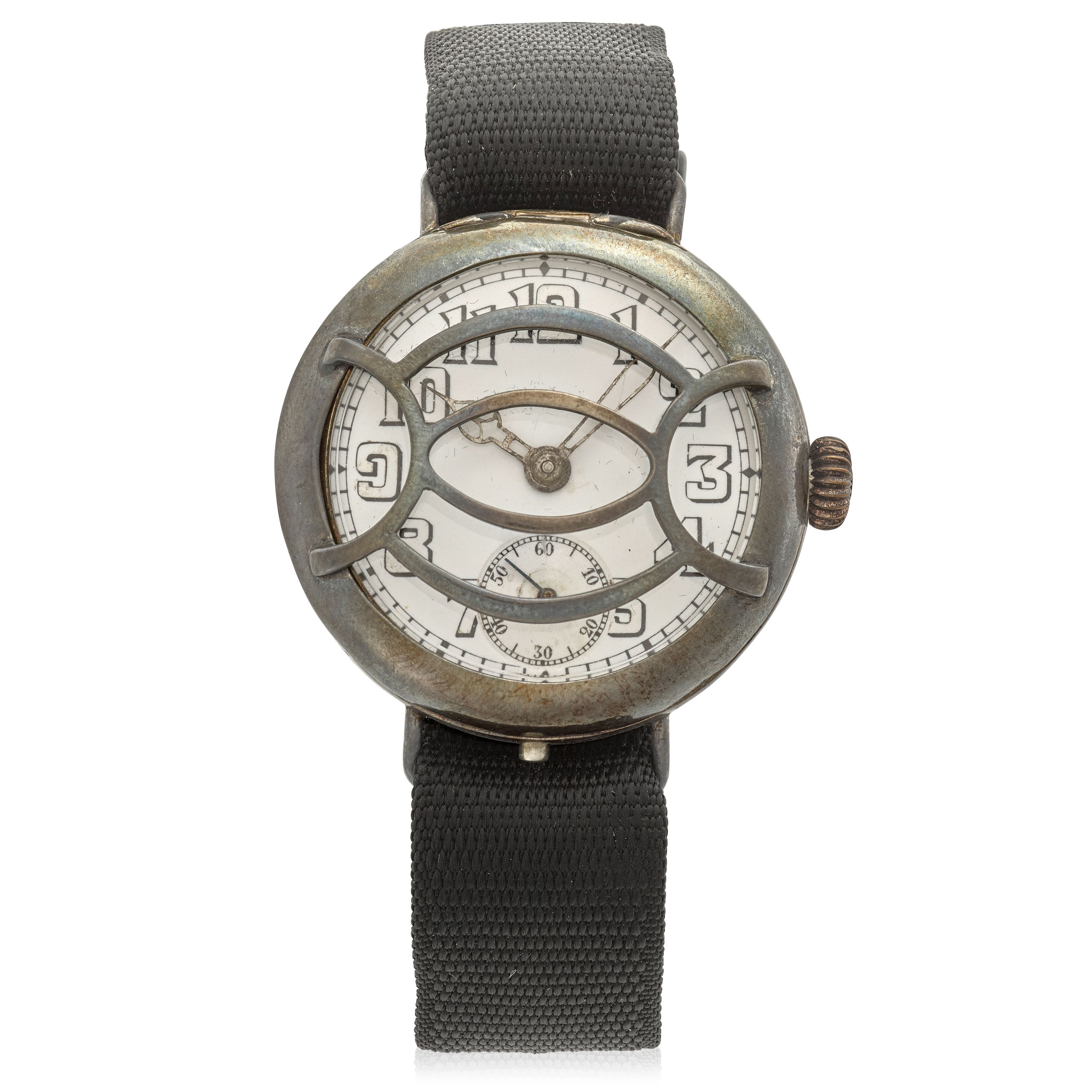 Bonhams : ROLEX. A SILVER MANUAL WINDING TRENCH WRISTWATCHLondon import ...