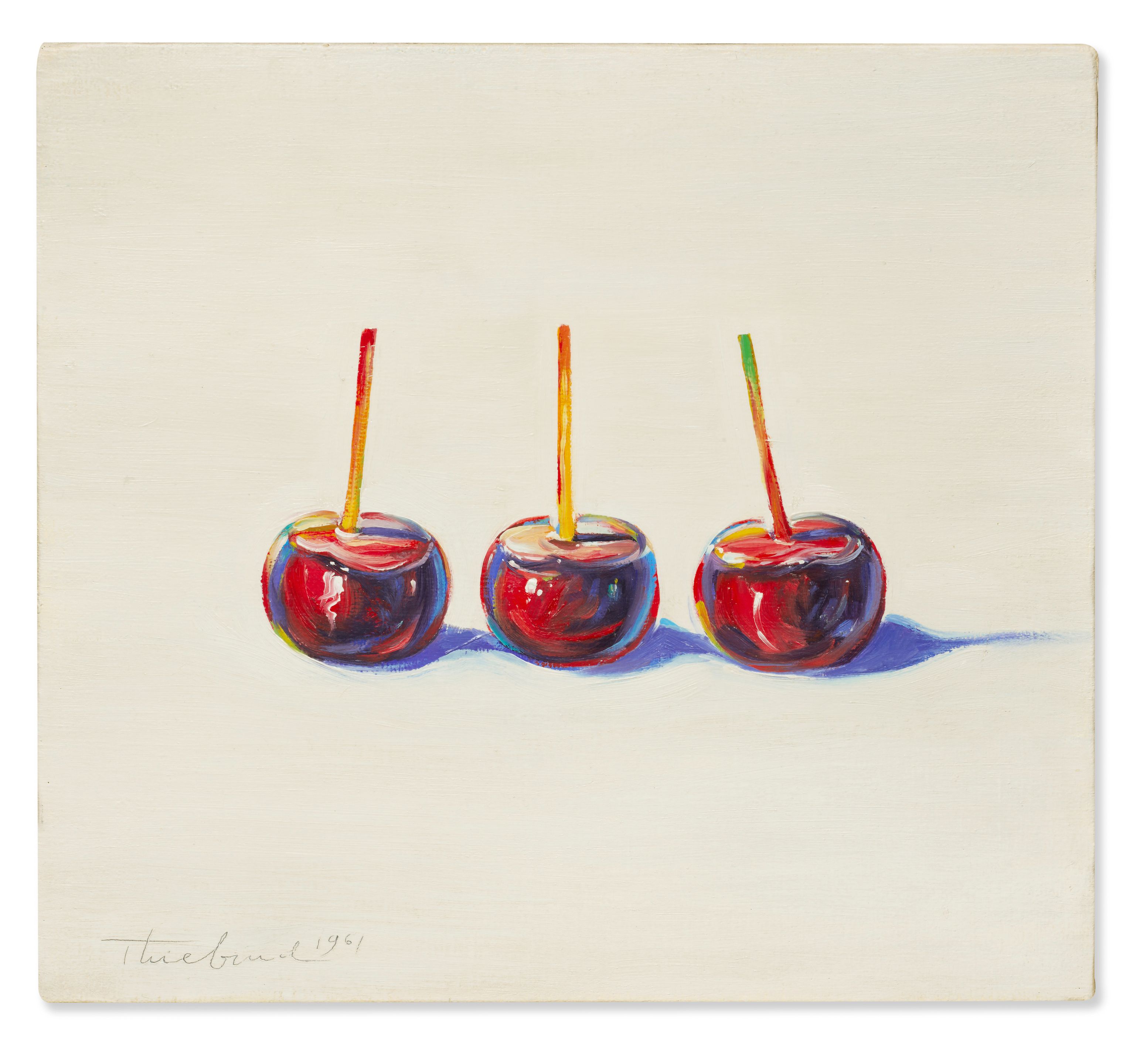 Bonhams : WAYNE THIEBAUD (1920-2021) Three Candied Apples 1961