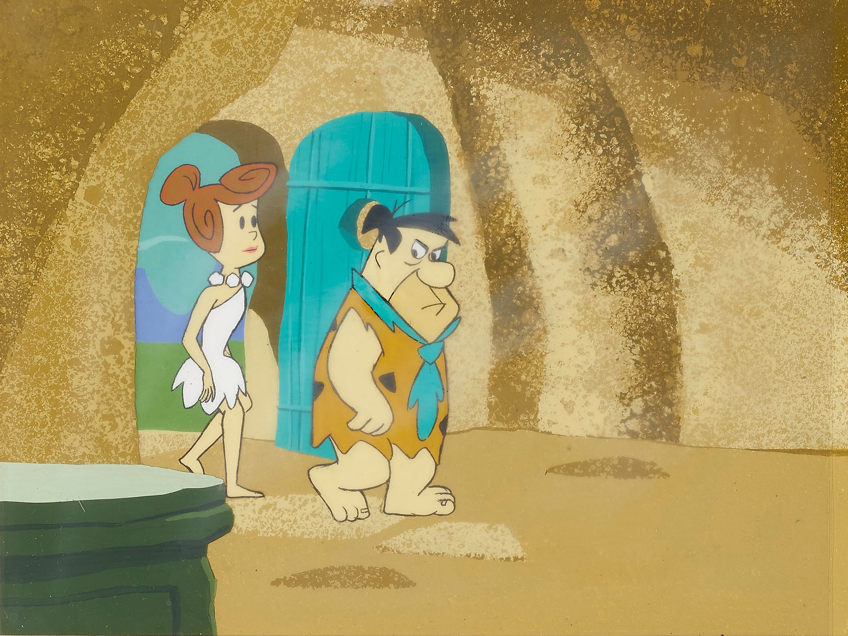 Bonhams : Fred and Wilma Animation Cel and Production Background from ...