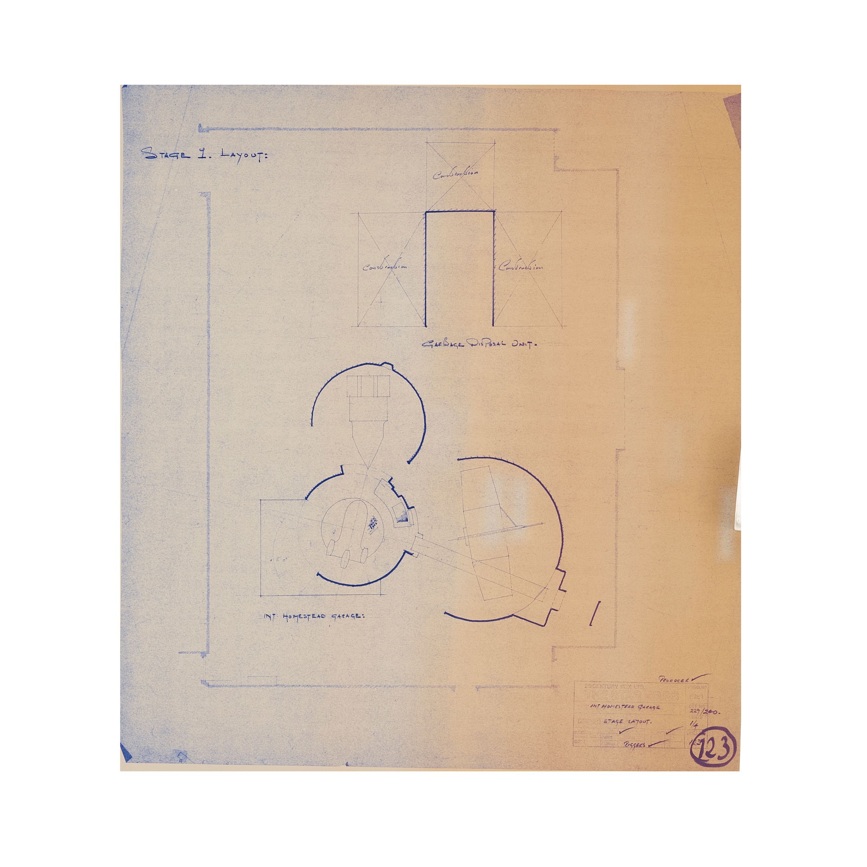 Bonhams : Lars Homestead Stage Layout Blueline from the Original ILM ...