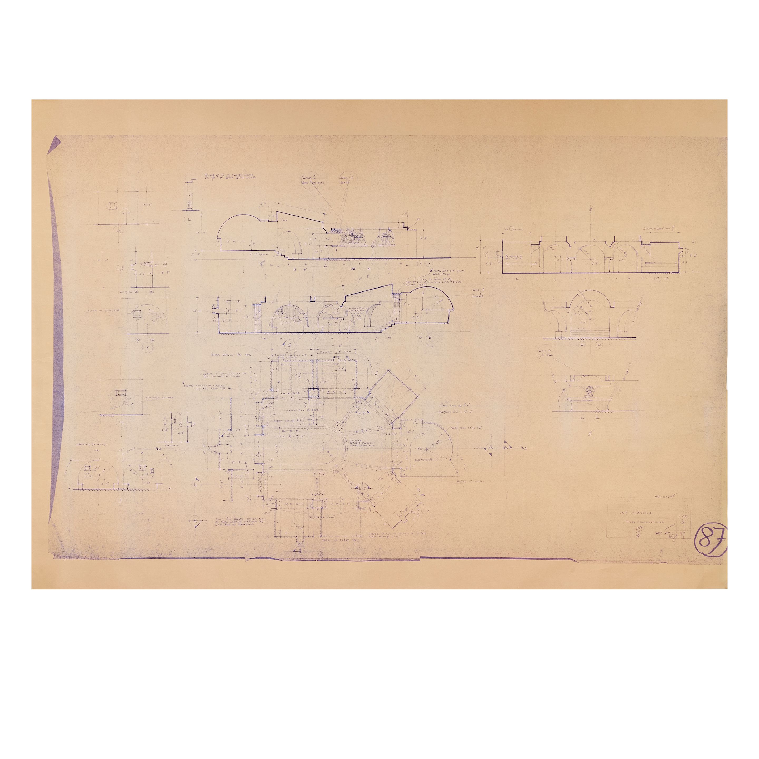 Bonhams : Mos Eisley Cantina Plan and Elevations Blueline from the ...
