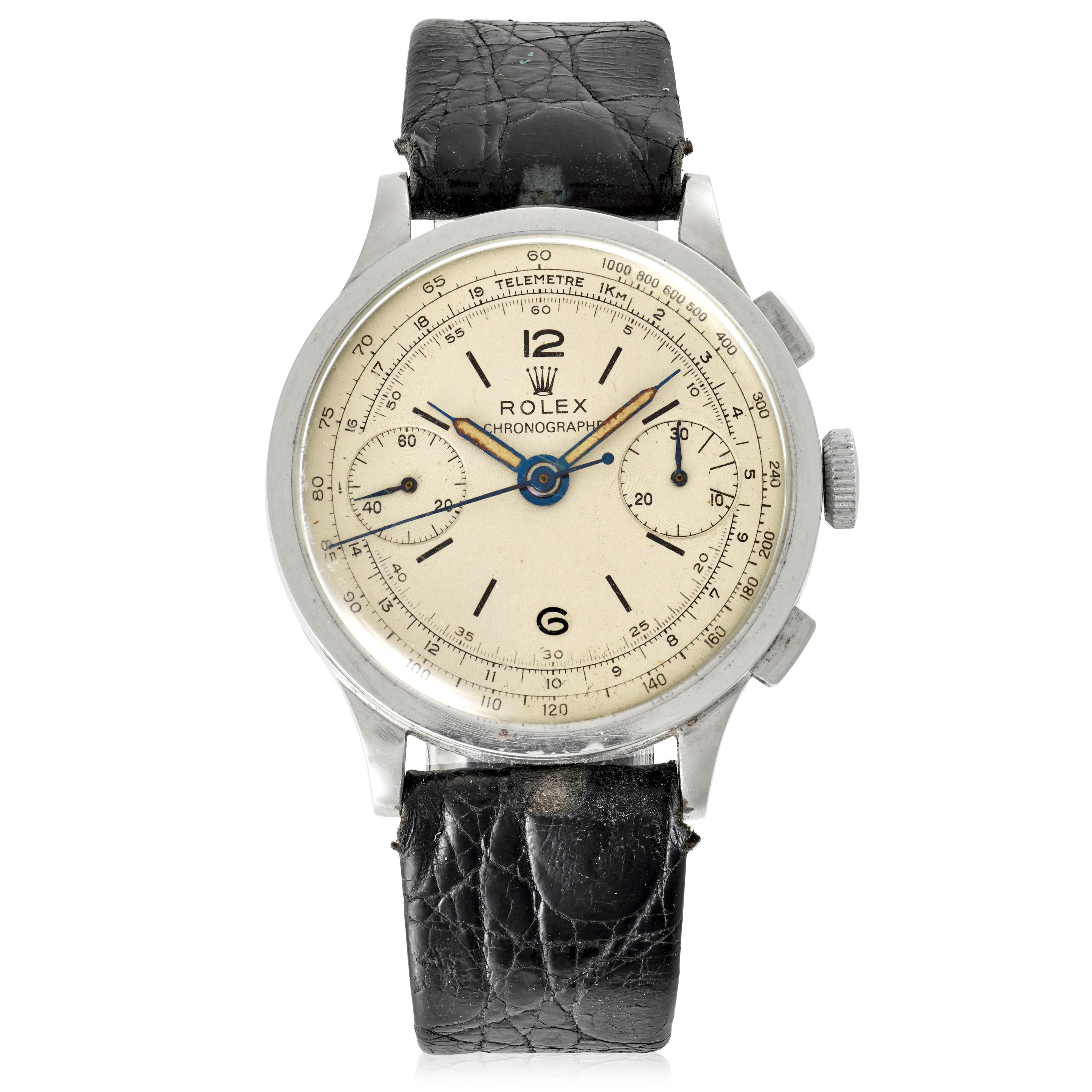 Bonhams : ROLEX. A RARE STAINLESS-STEEL MANUAL CHRONOGRAPH ...