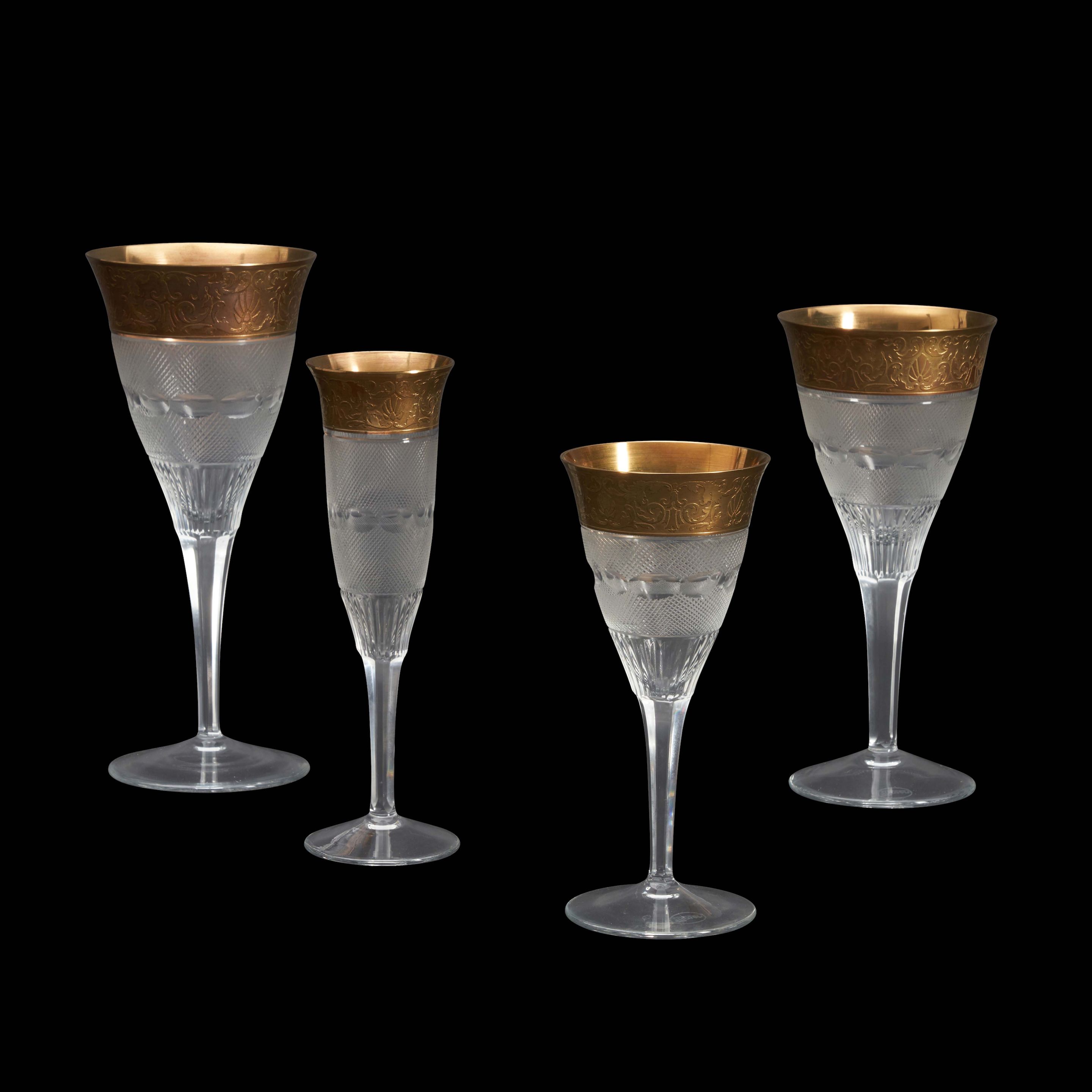 Bonhams Skinner : Set of Moser Splendid Gold Stemware, 20th century,