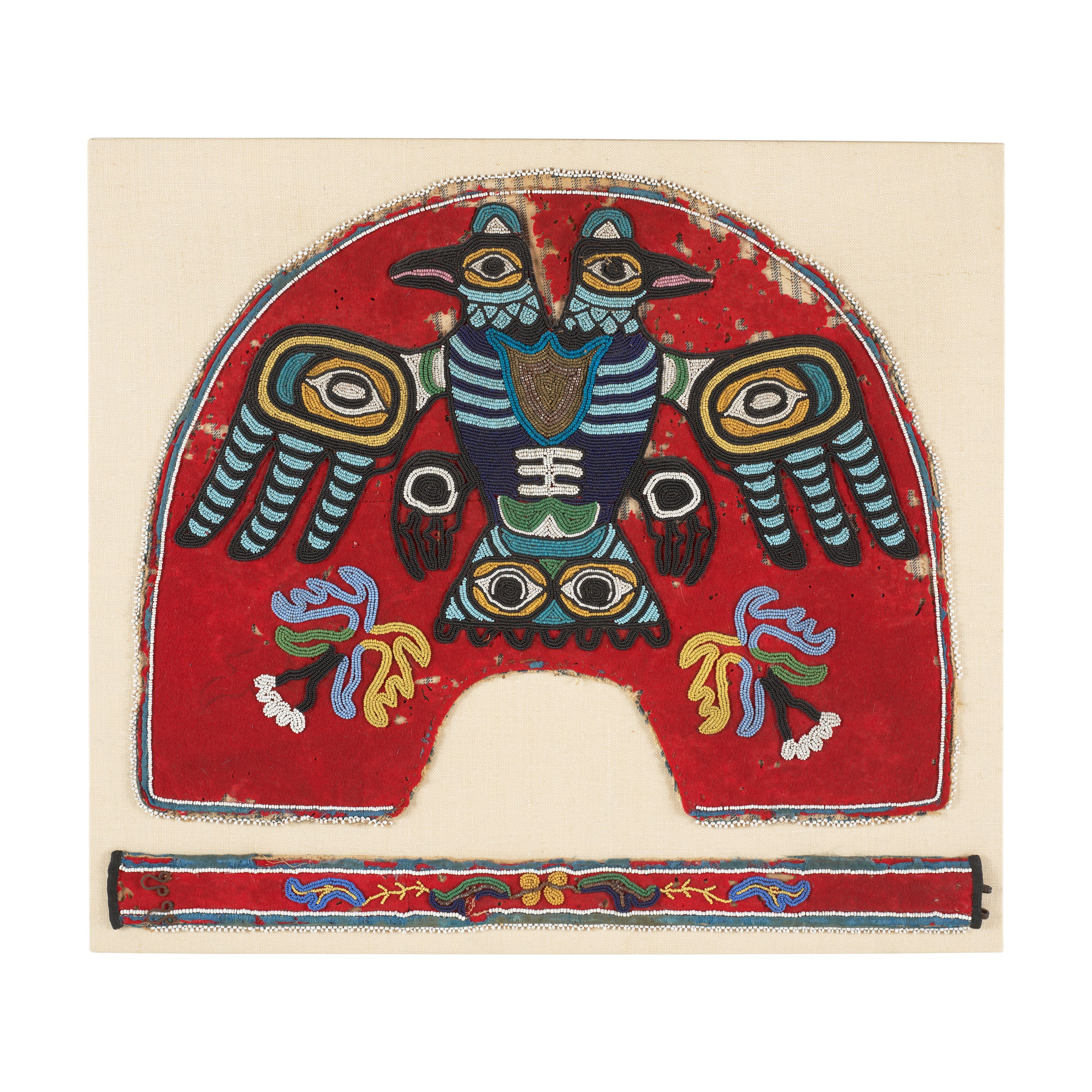 Bonhams : Two Northwest Coast pictorial beaded panels