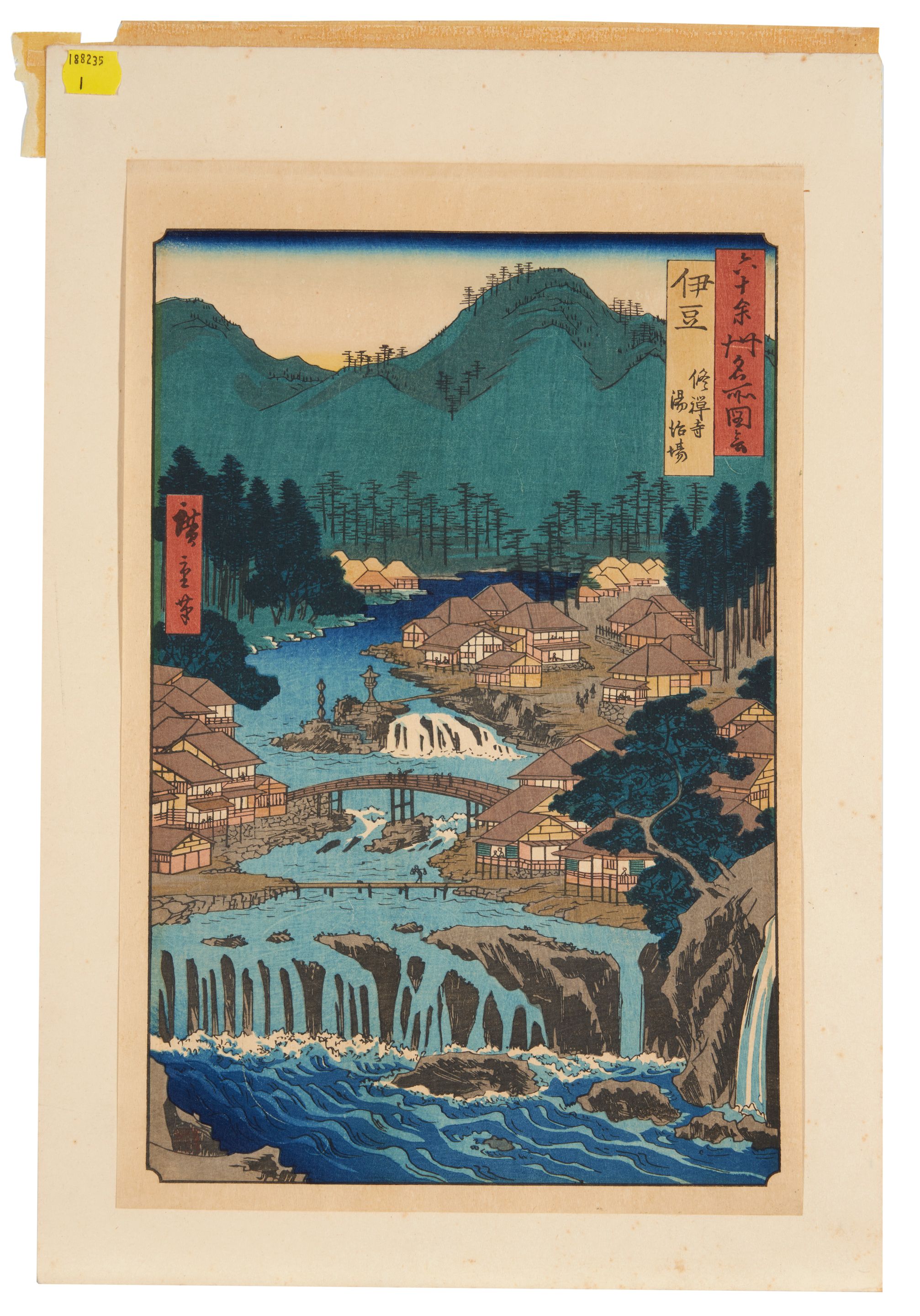 Bonhams Skinner : Utagawa Hiroshige (1797-1858) Hot Springs at Shuzen ...