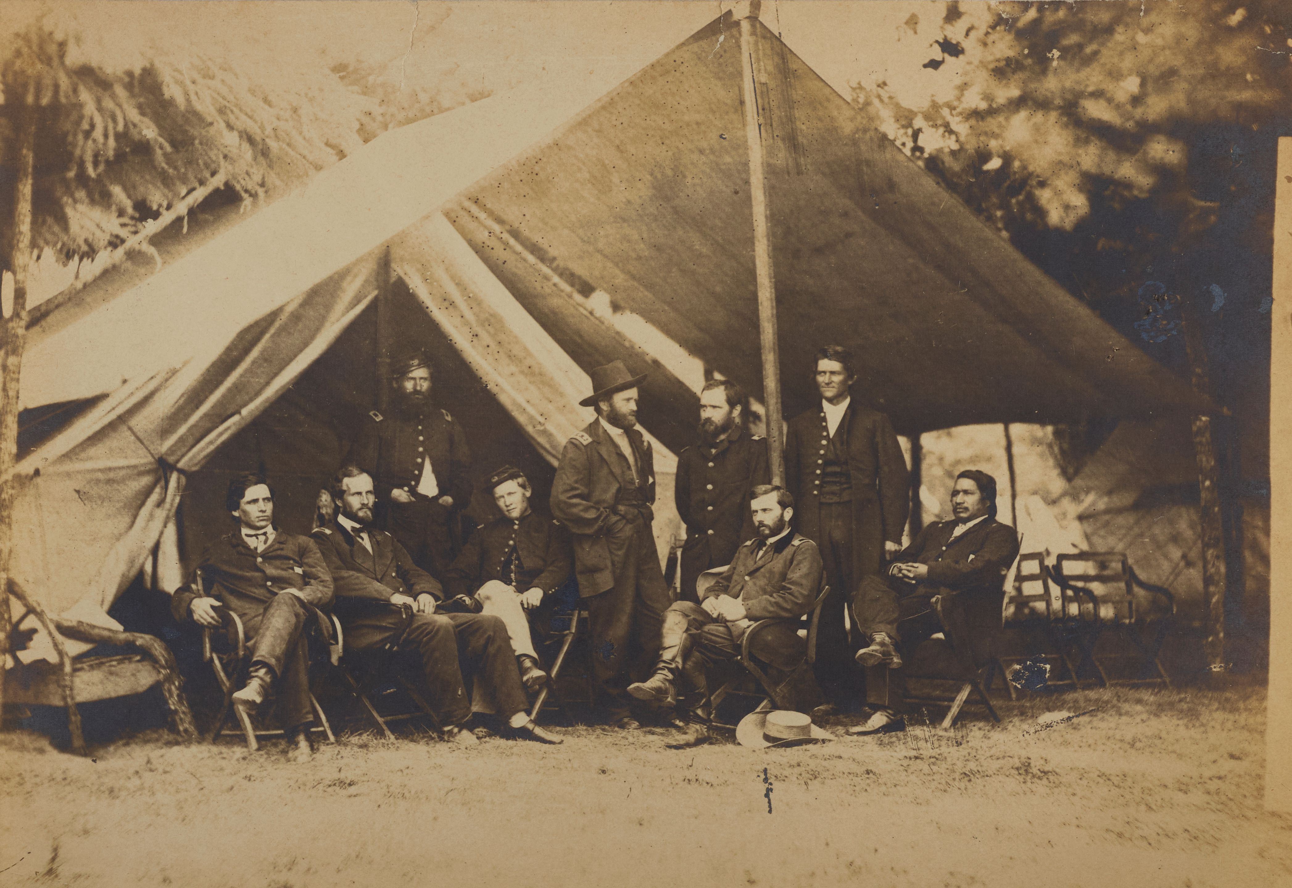 Bonhams : BRADY PHOTOGRAPH OF GRANT AND HIS STAFF OF EIGHT. BRADY ...