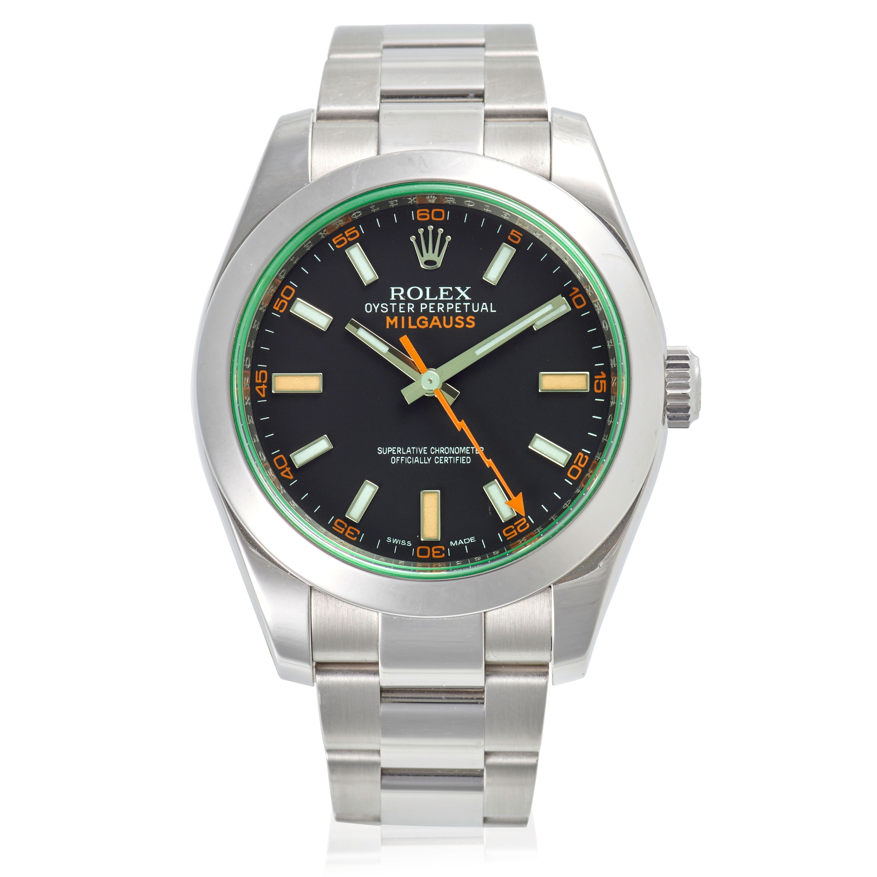 Bonhams : ROLEX. A STAINLESS-STEEL AUTOMATIC ANTI-MAGNETIC BRACELET ...