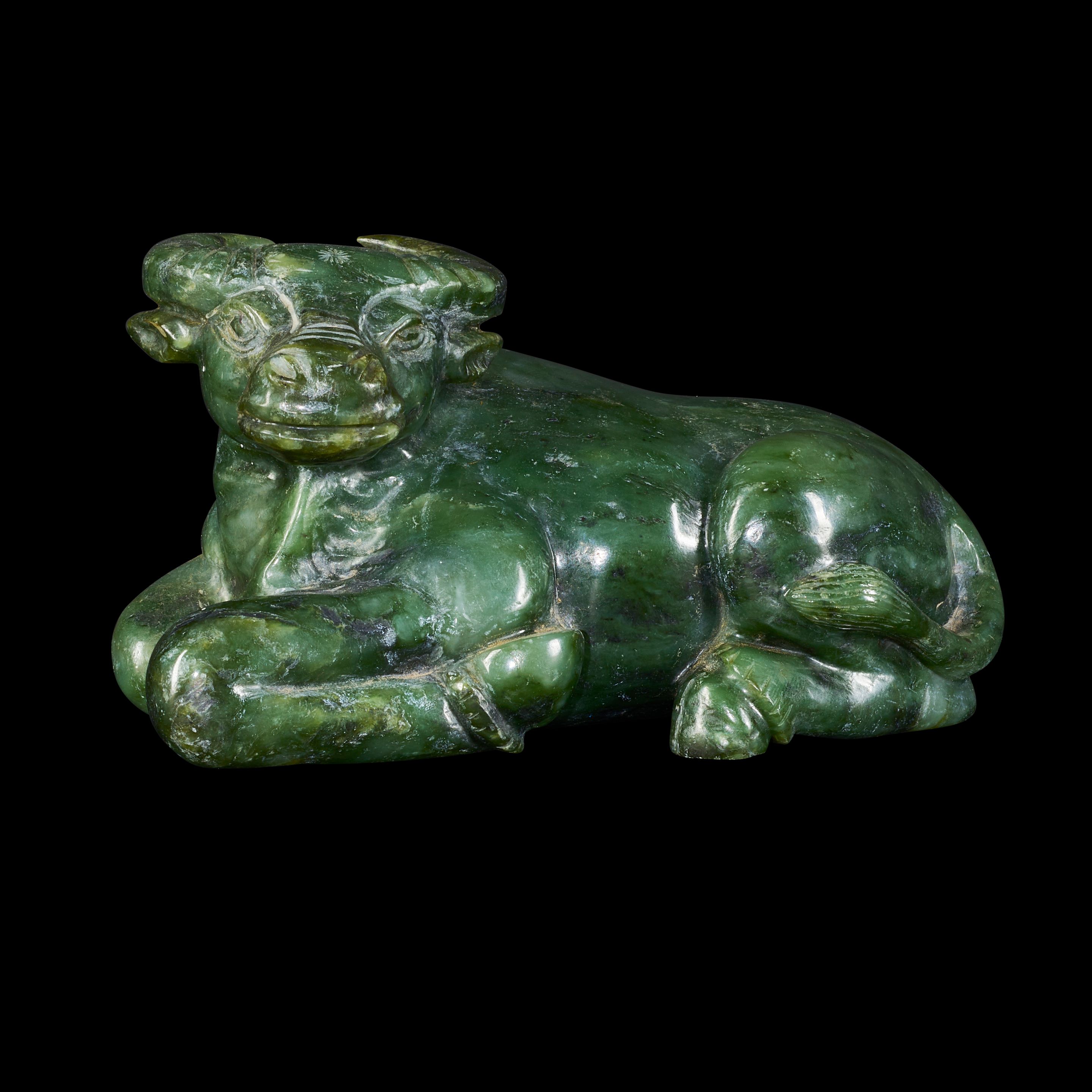 Bonhams : Nephrite Carving of a Water Buffalo