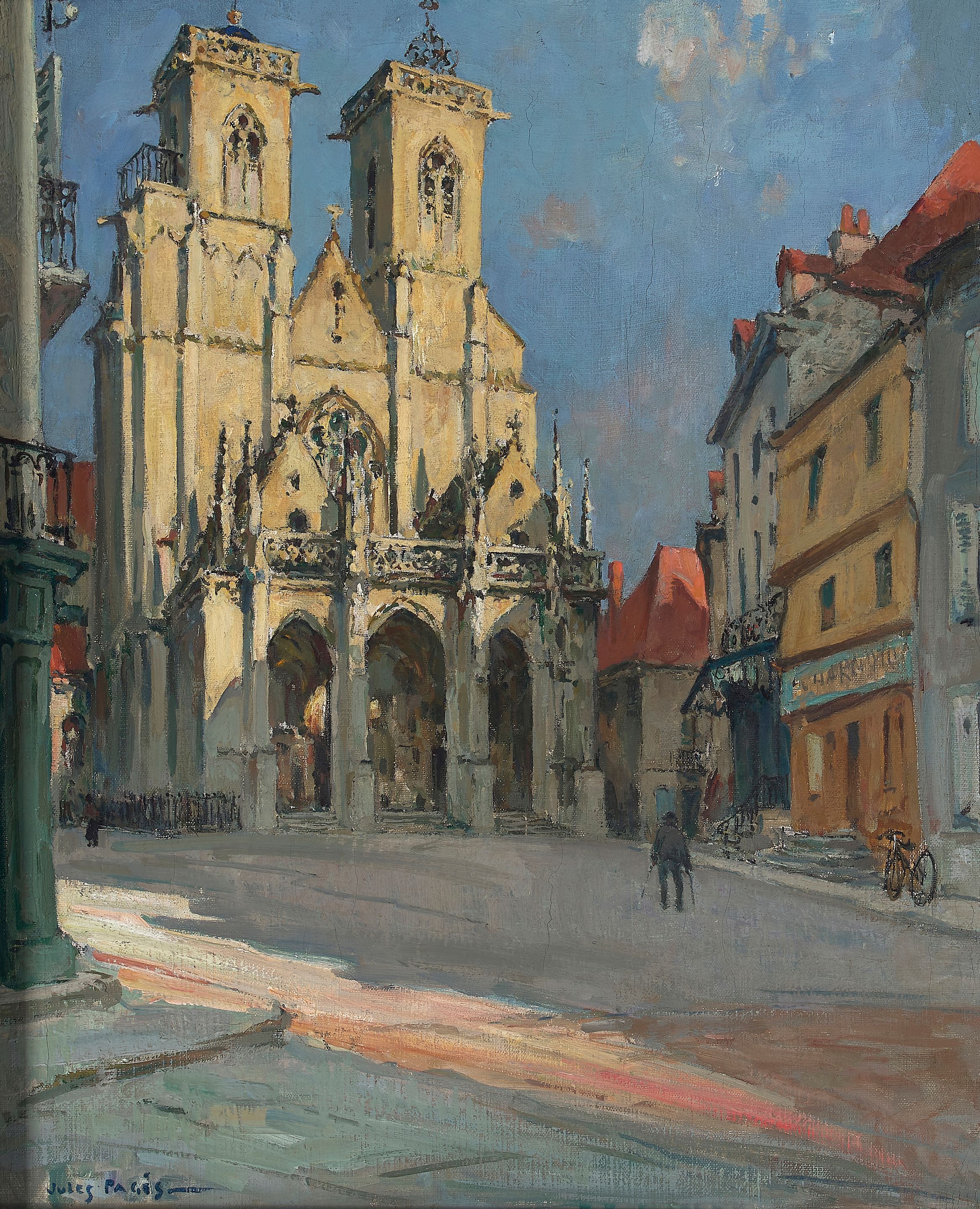Bonhams : Jules Eugene Pages (1867-1946) Church at Semur-en-Auxois 24 x ...