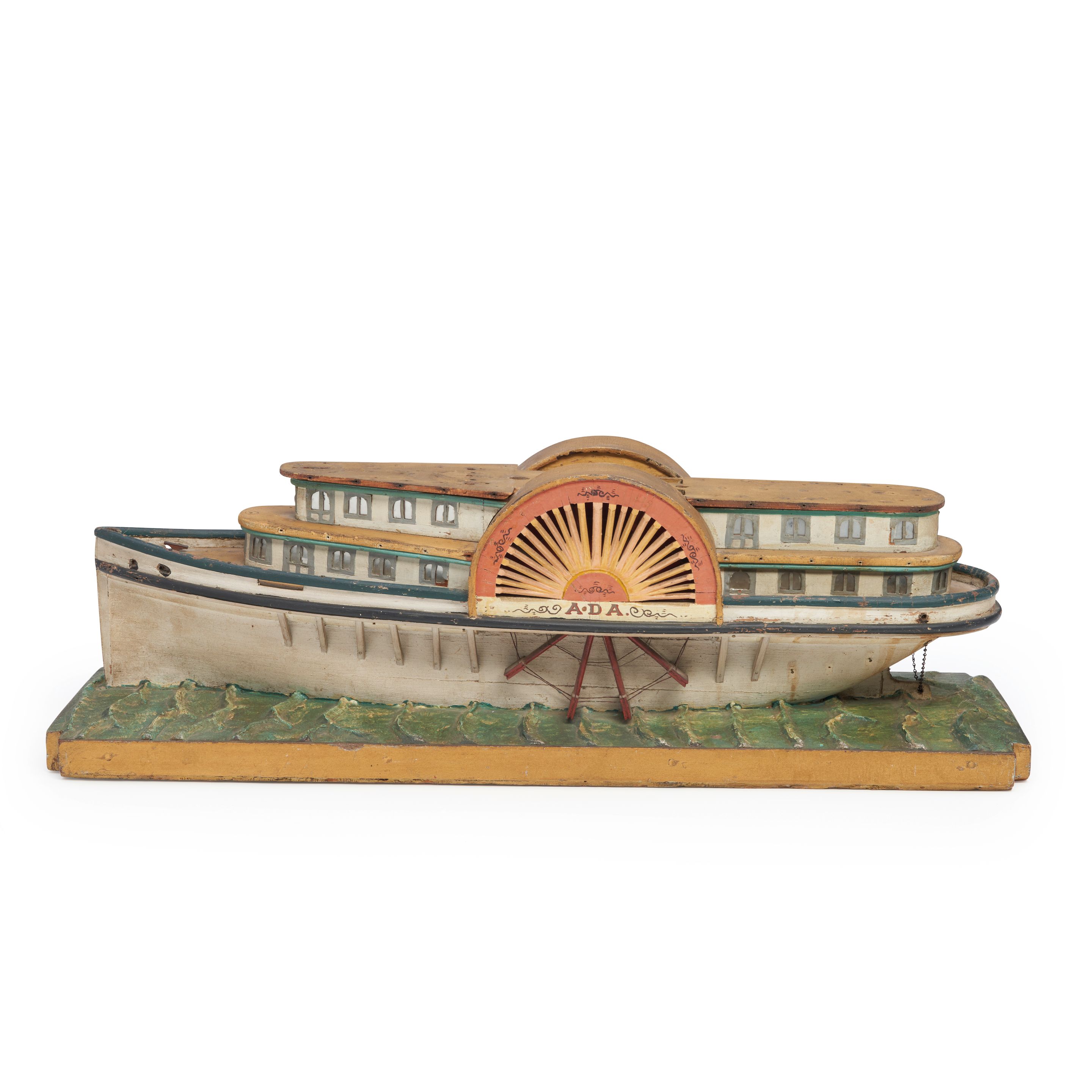 Bonhams Skinner : Carved and Painted Model of the Paddlewheel Steamer ...