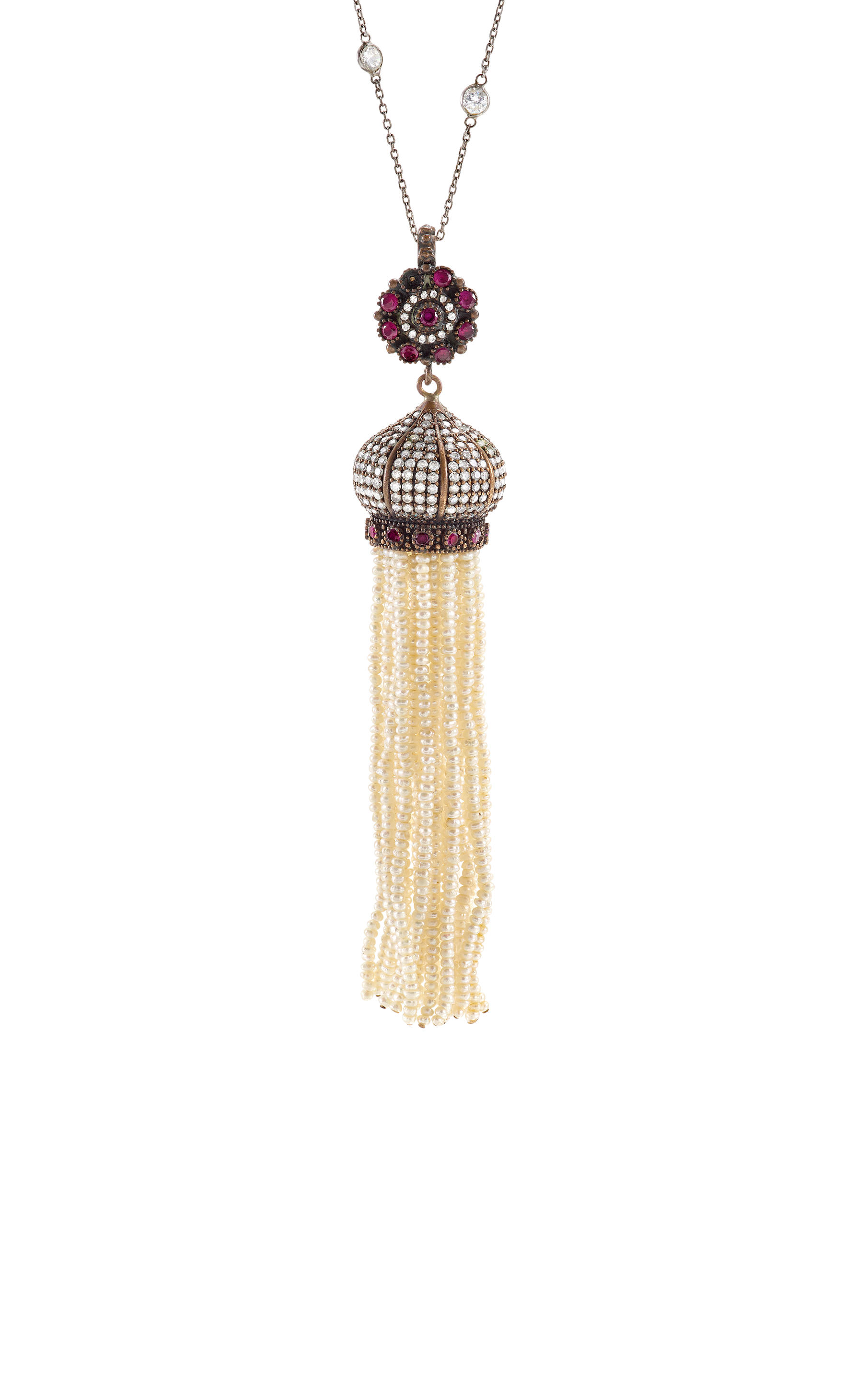 Bonhams A Gemset Tassel Necklace